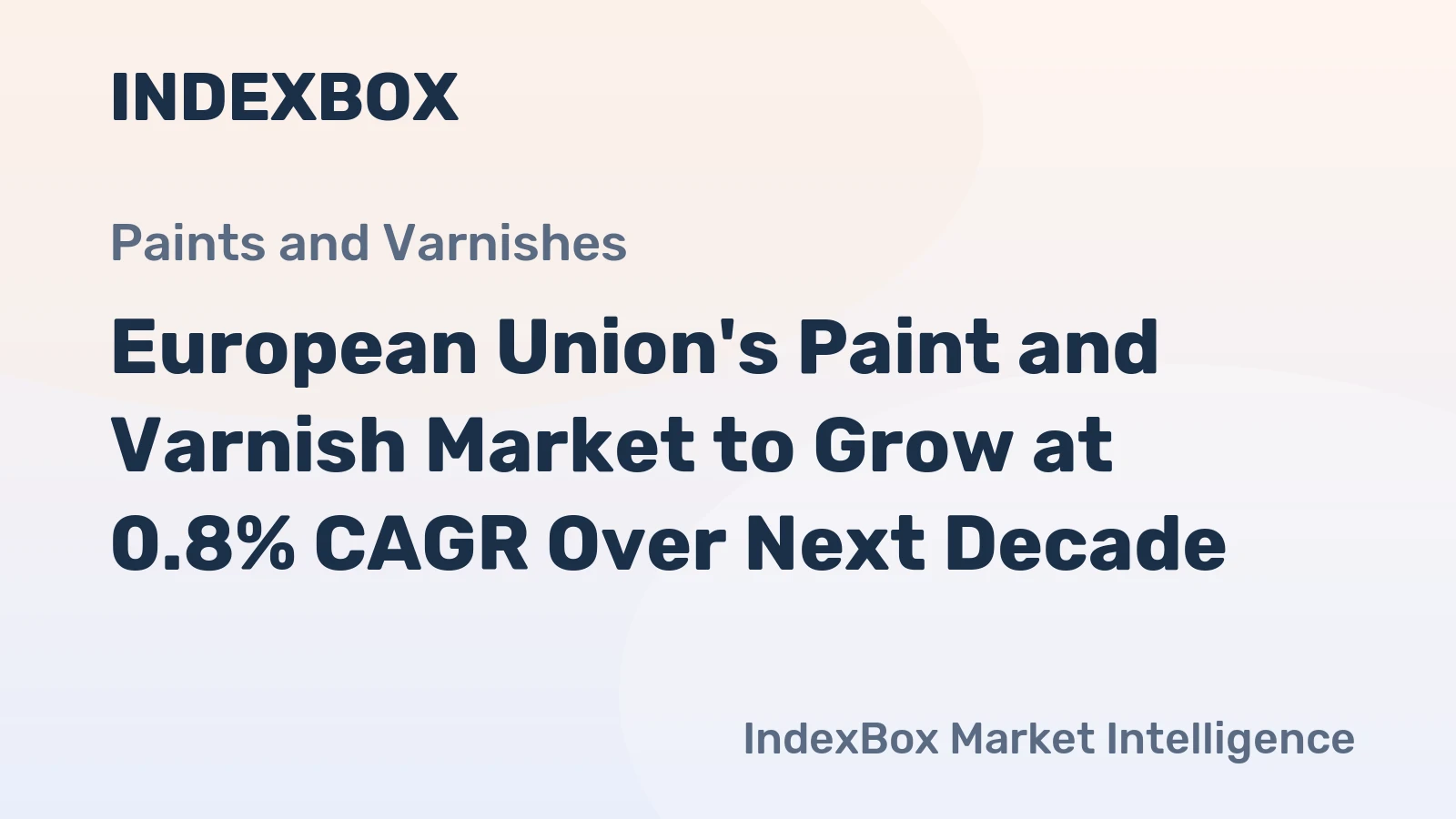 European Union's Paint and Varnish Market to Grow at 0.8% CAGR Over Next Decade