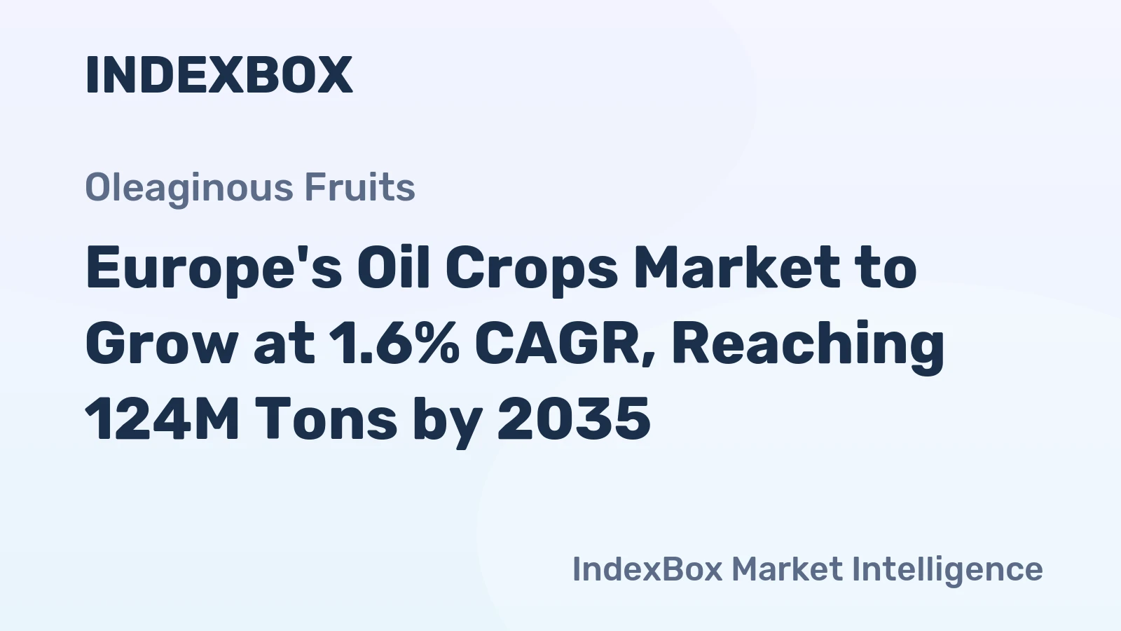 Europe's Oil Crops Market to Grow at 1.6% CAGR, Reaching 124M Tons by 2035