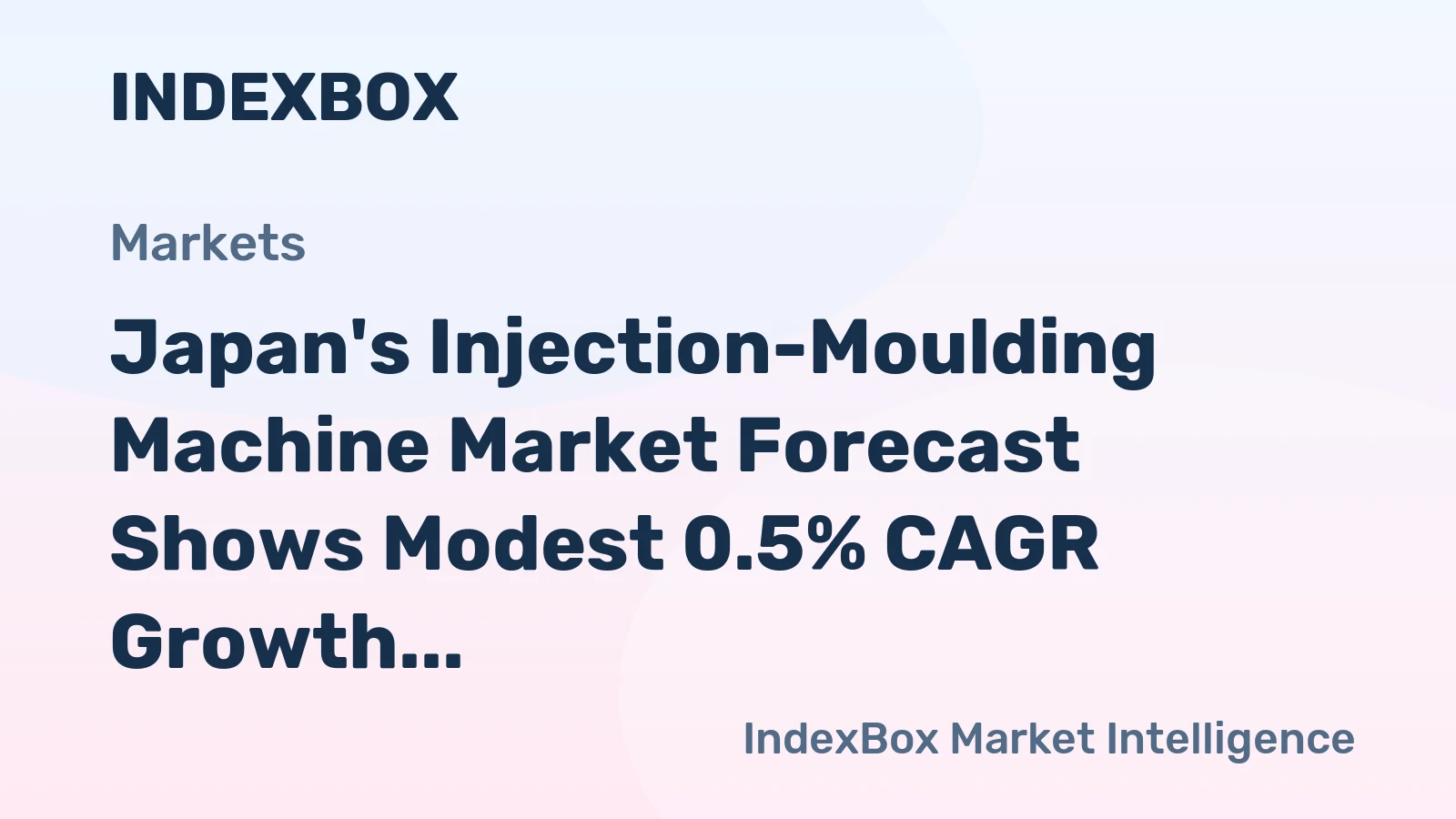 Japan's Injection-Moulding Machine Market Forecast Shows Modest 0.5% CAGR Growth Through 2035