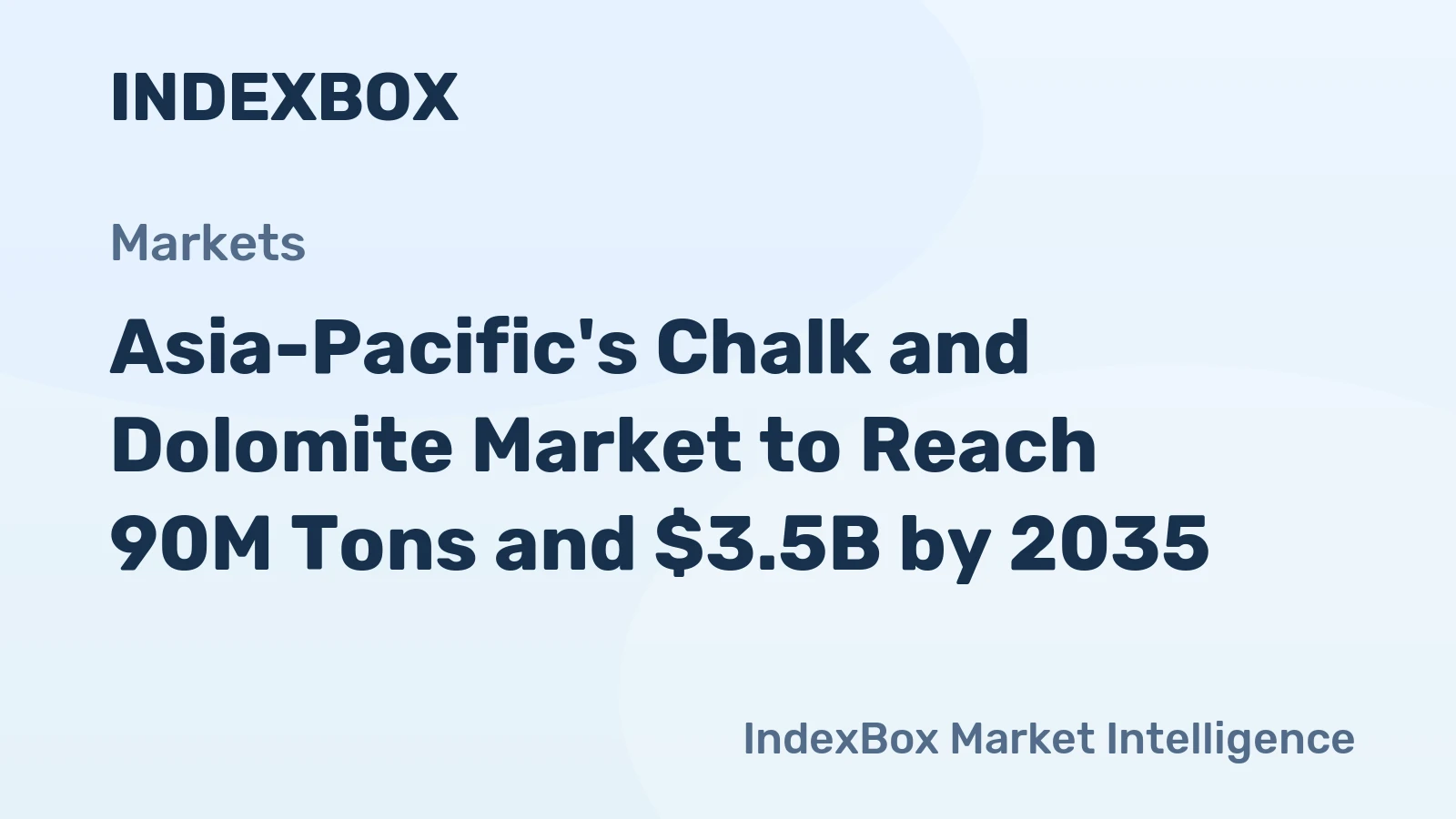 Asia-Pacific's Chalk and Dolomite Market to Reach 90M Tons and $3.5B by 2035