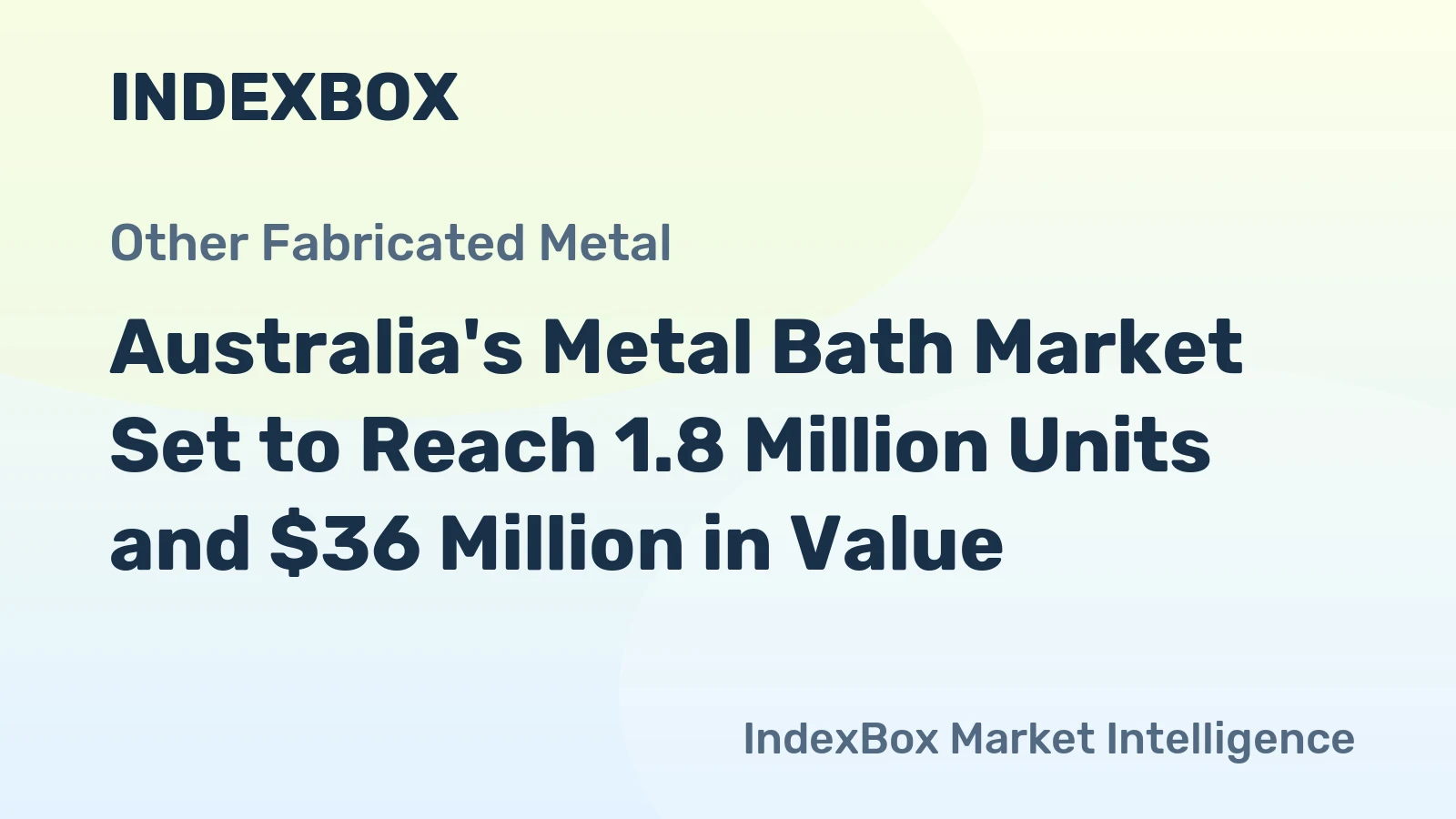Australia's Metal Bath Market Set to Reach 1.8 Million Units and $36 Million in Value