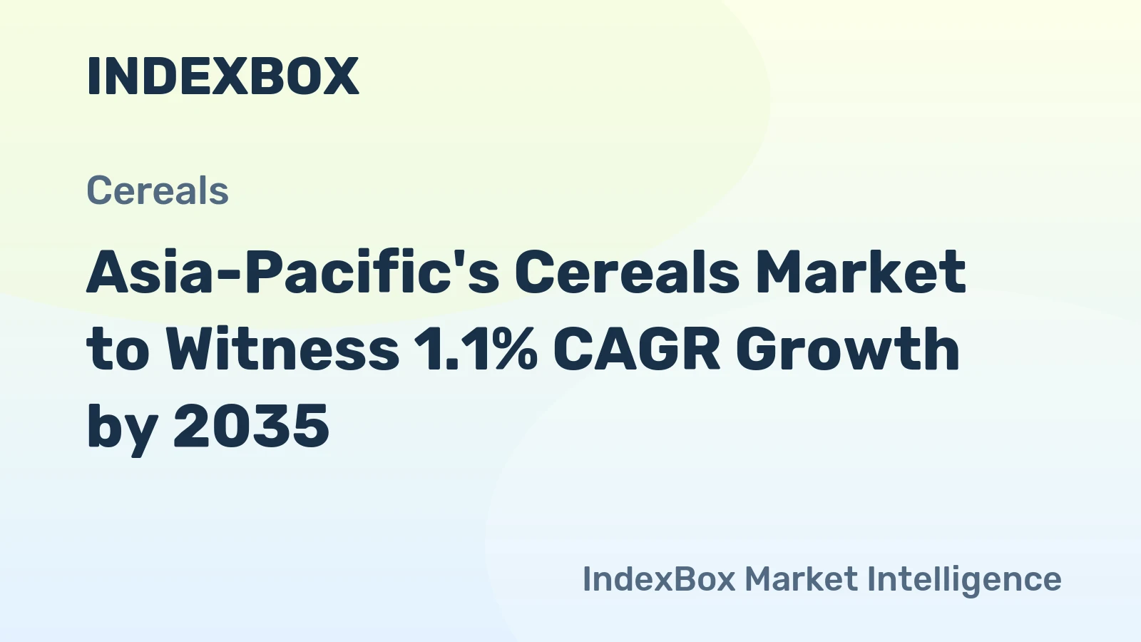 Asia-Pacific's Cereals Market to Witness 1.1% CAGR Growth by 2035