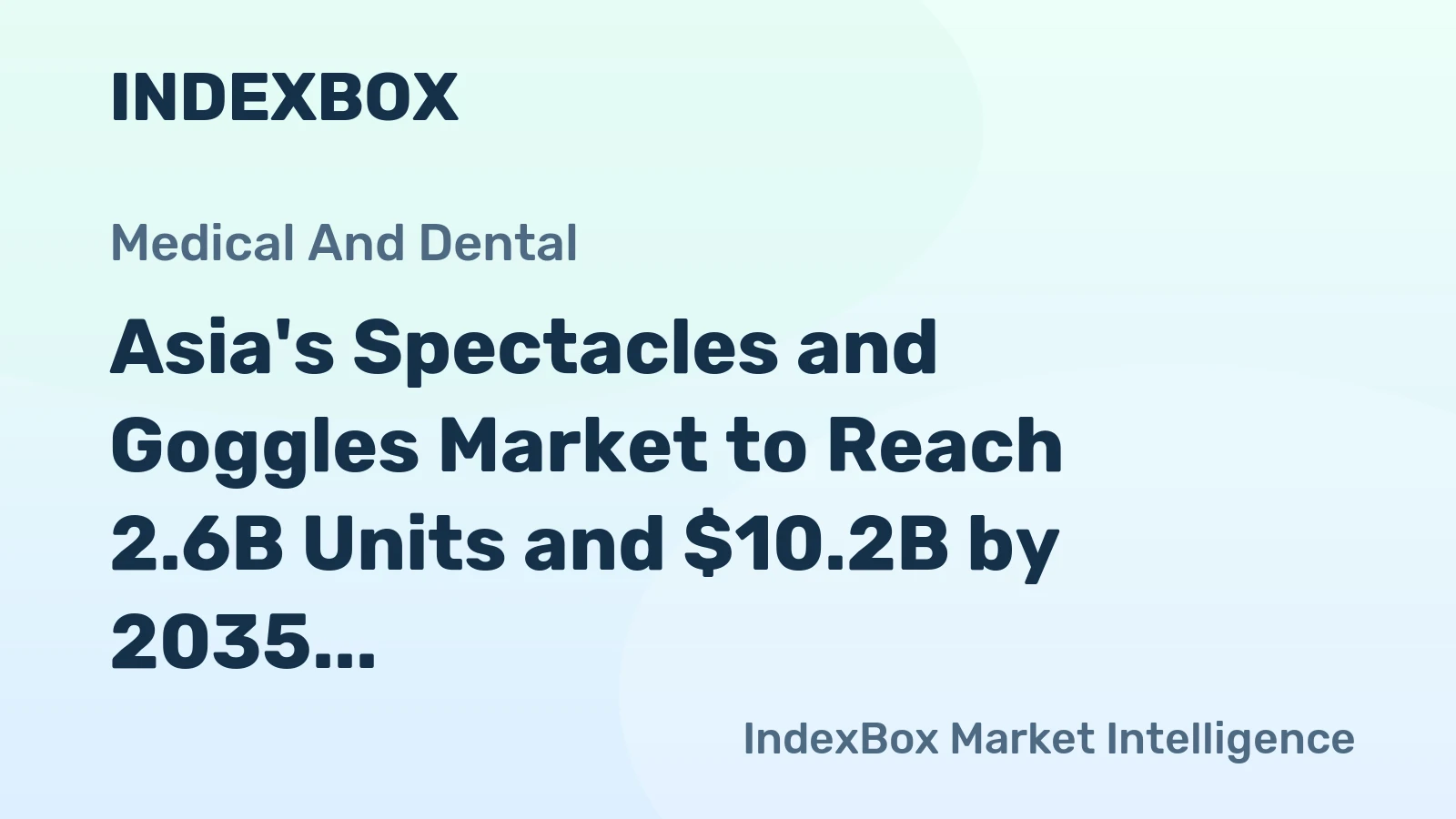 Asia's Spectacles and Goggles Market to Reach 2.6B Units and $10.2B by 2035