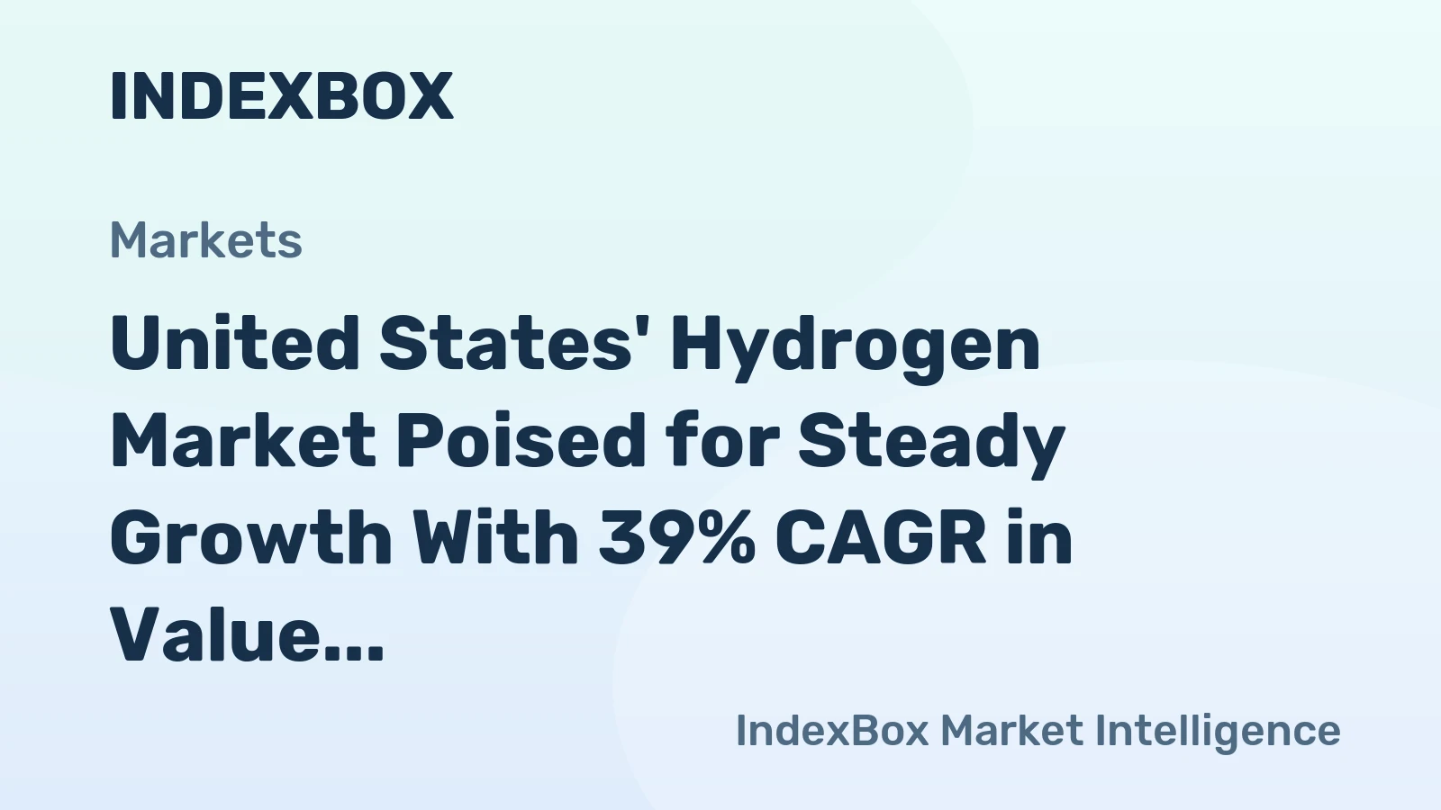 United States' Hydrogen Market Poised for Steady Growth With 39% CAGR in Value Through 2035