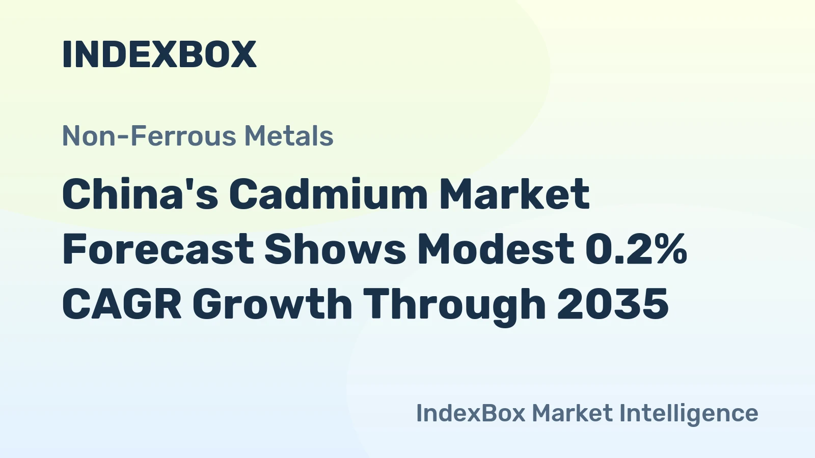 China's Cadmium Market Forecast Shows Modest 0.2% CAGR Growth Through 2035