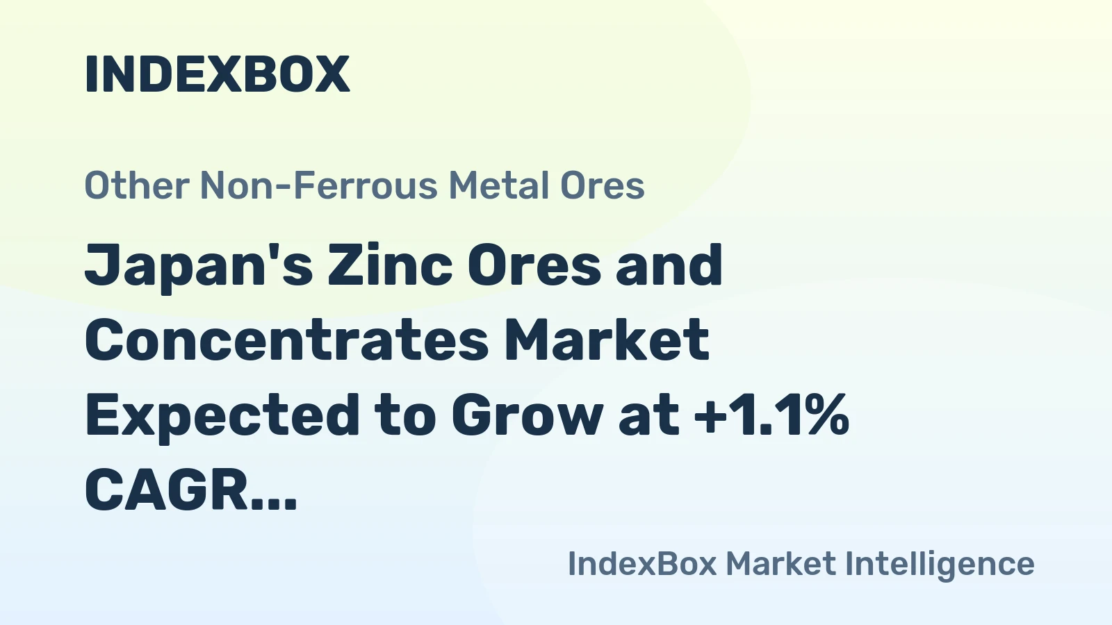 Japan's Zinc Ores and Concentrates Market Expected to Grow at +1.1% CAGR Over Next Decade