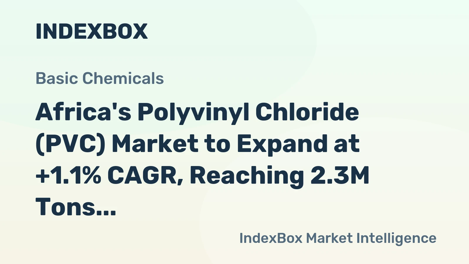 Africa's Polyvinyl Chloride (PVC) Market to Expand at +1.1% CAGR, Reaching 2.3M Tons by 2035