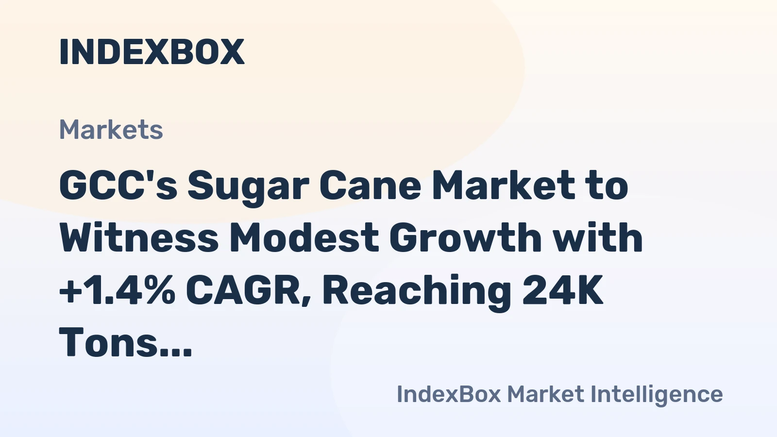 GCC's Sugar Cane Market to Witness Modest Growth with +1.4% CAGR, Reaching 24K Tons by 2035