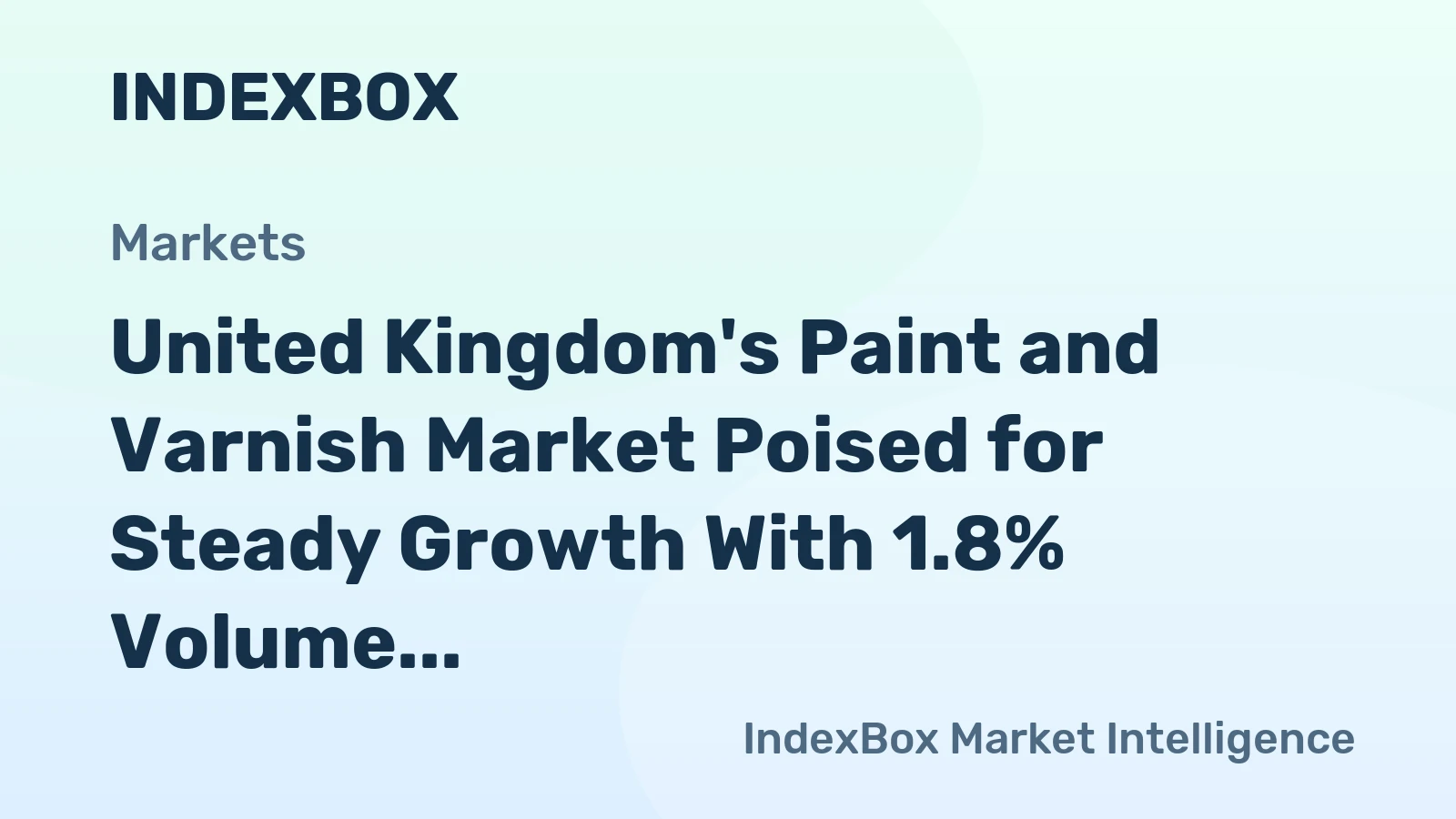 United Kingdom's Paint and Varnish Market Poised for Steady Growth With 1.8% Volume CAGR Through 2035