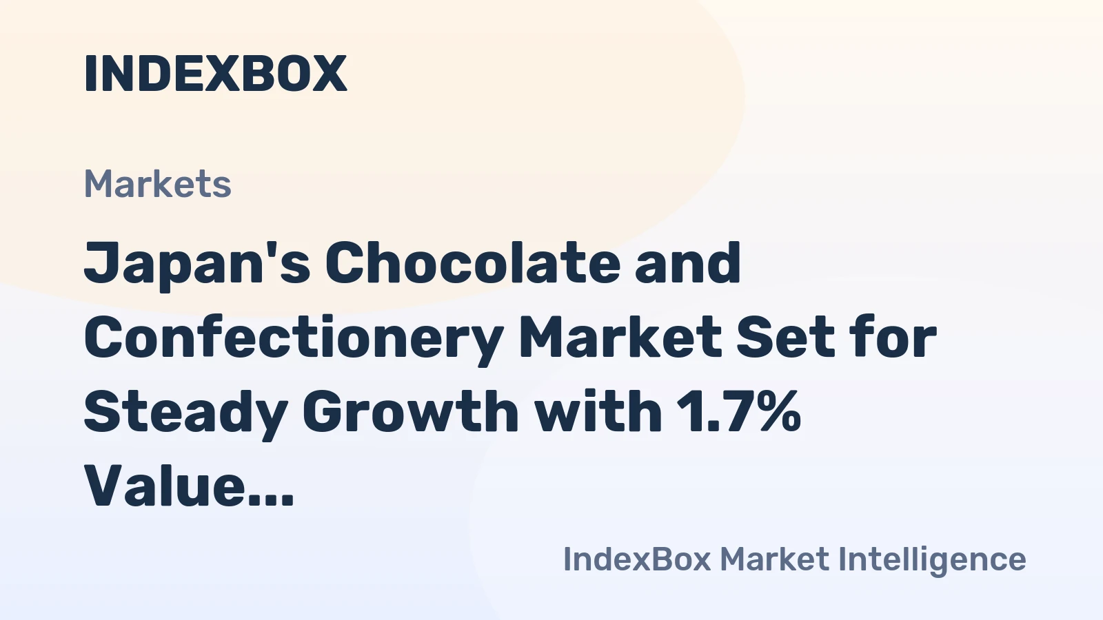 Japan's Chocolate and Confectionery Market Set for Steady Growth with 1.7% Value CAGR Through 2035