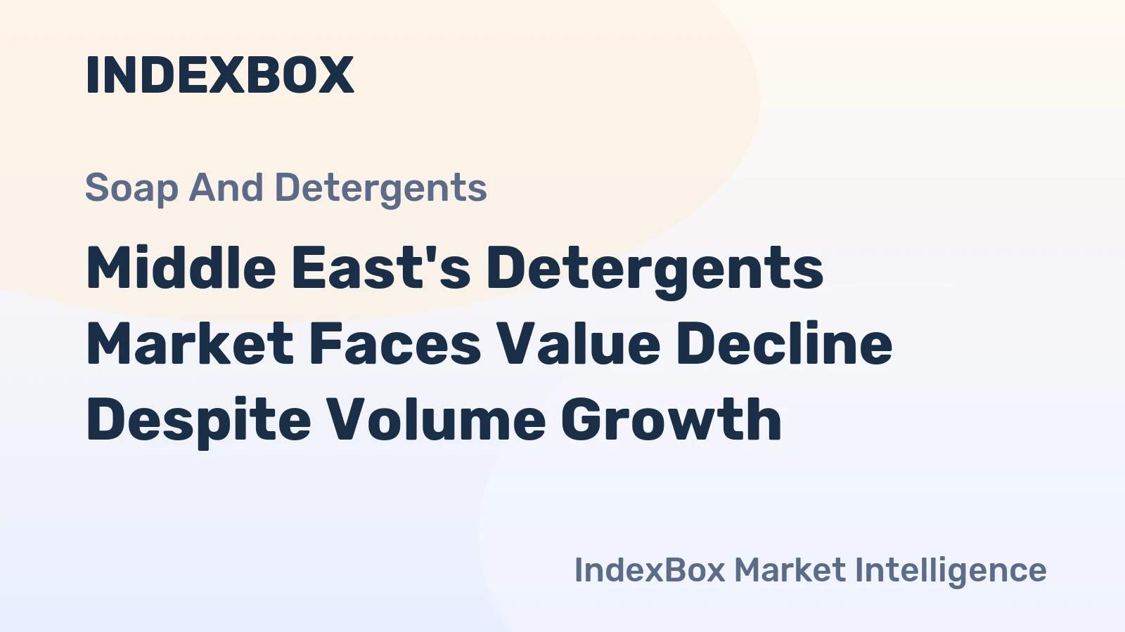 Middle East's Detergents Market Faces Value Decline Despite Volume Growth