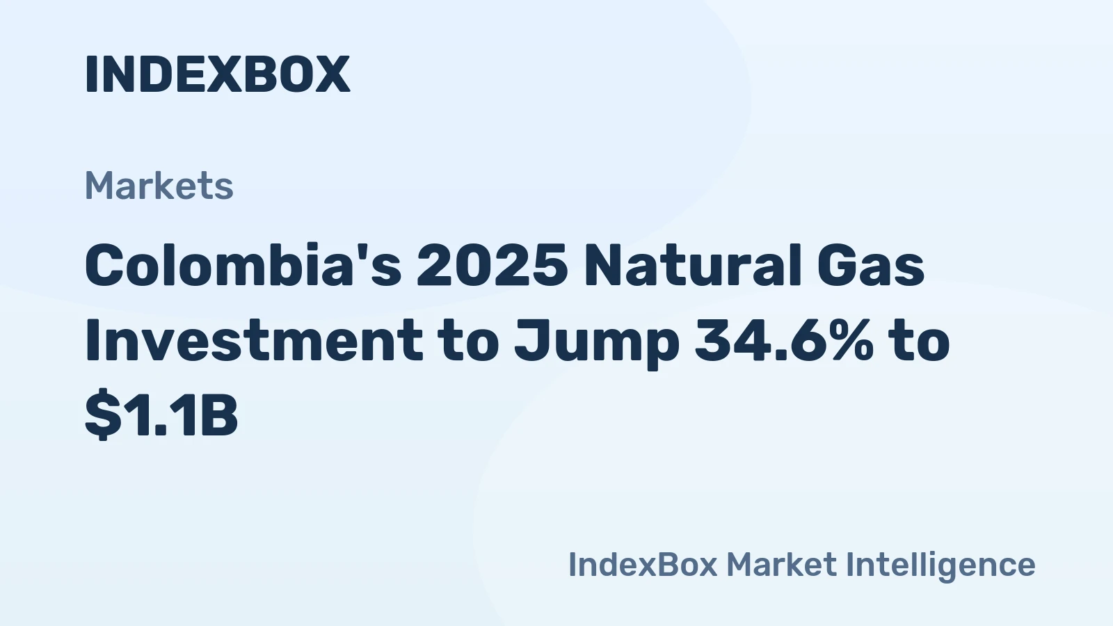 Colombia's 2025 Natural Gas Investment to Jump 34.6% to $1.1B