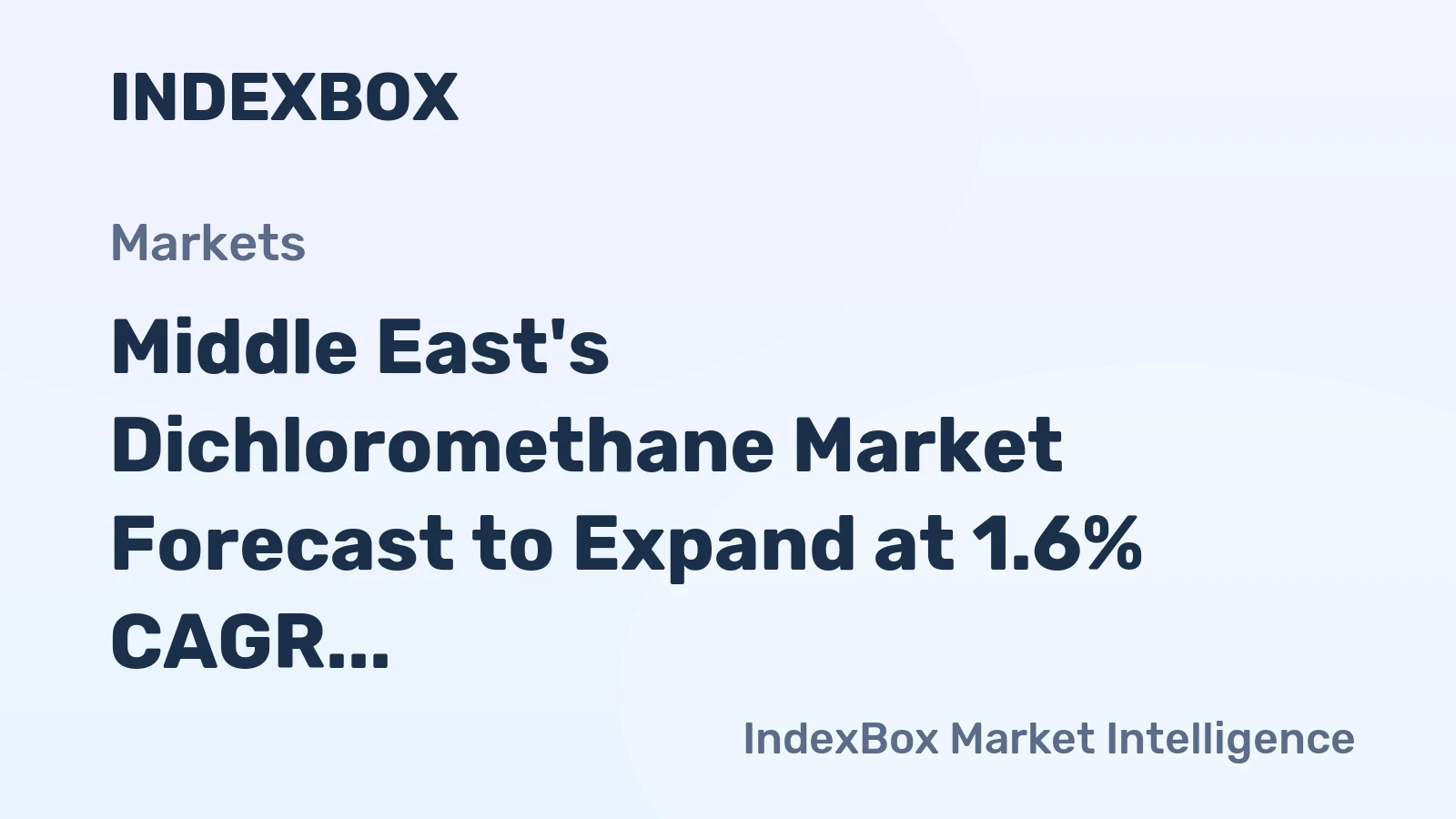Middle East's Dichloromethane Market Forecast to Expand at 1.6% CAGR Through 2035