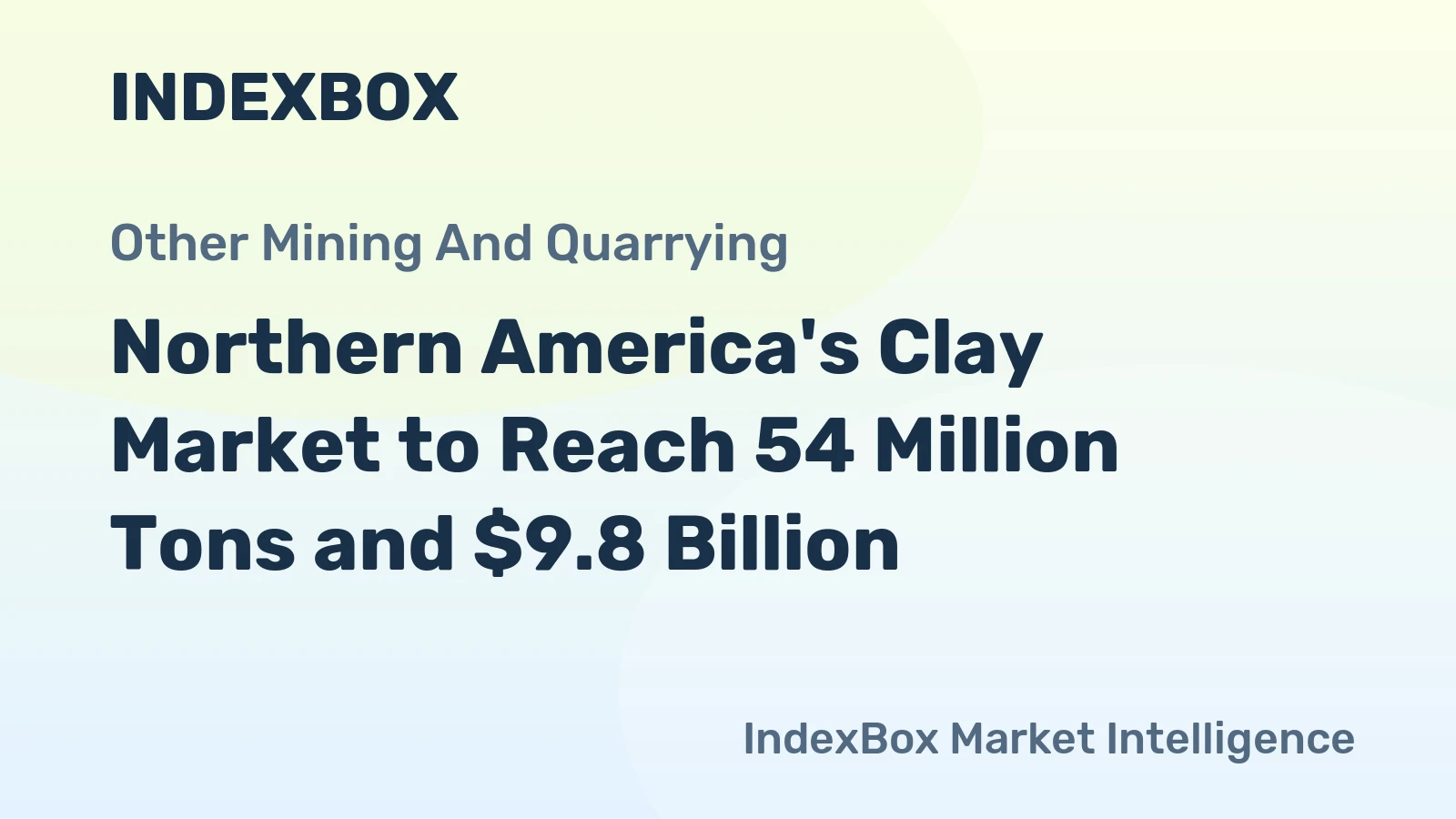 Northern America's Clay Market to Reach 54 Million Tons and $9.8 Billion
