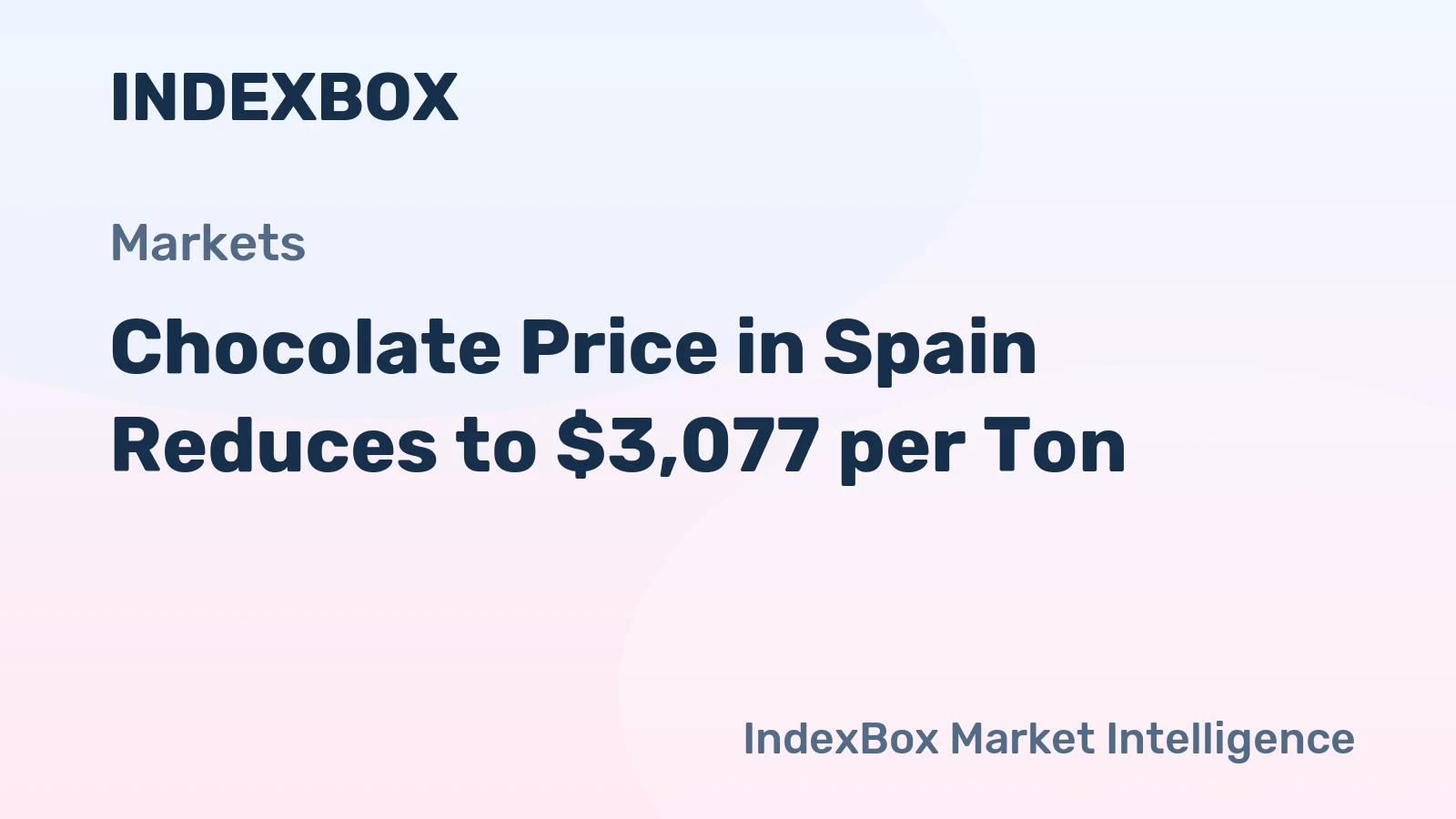 Chocolate Price in Spain Reduces to $3,077 per Ton