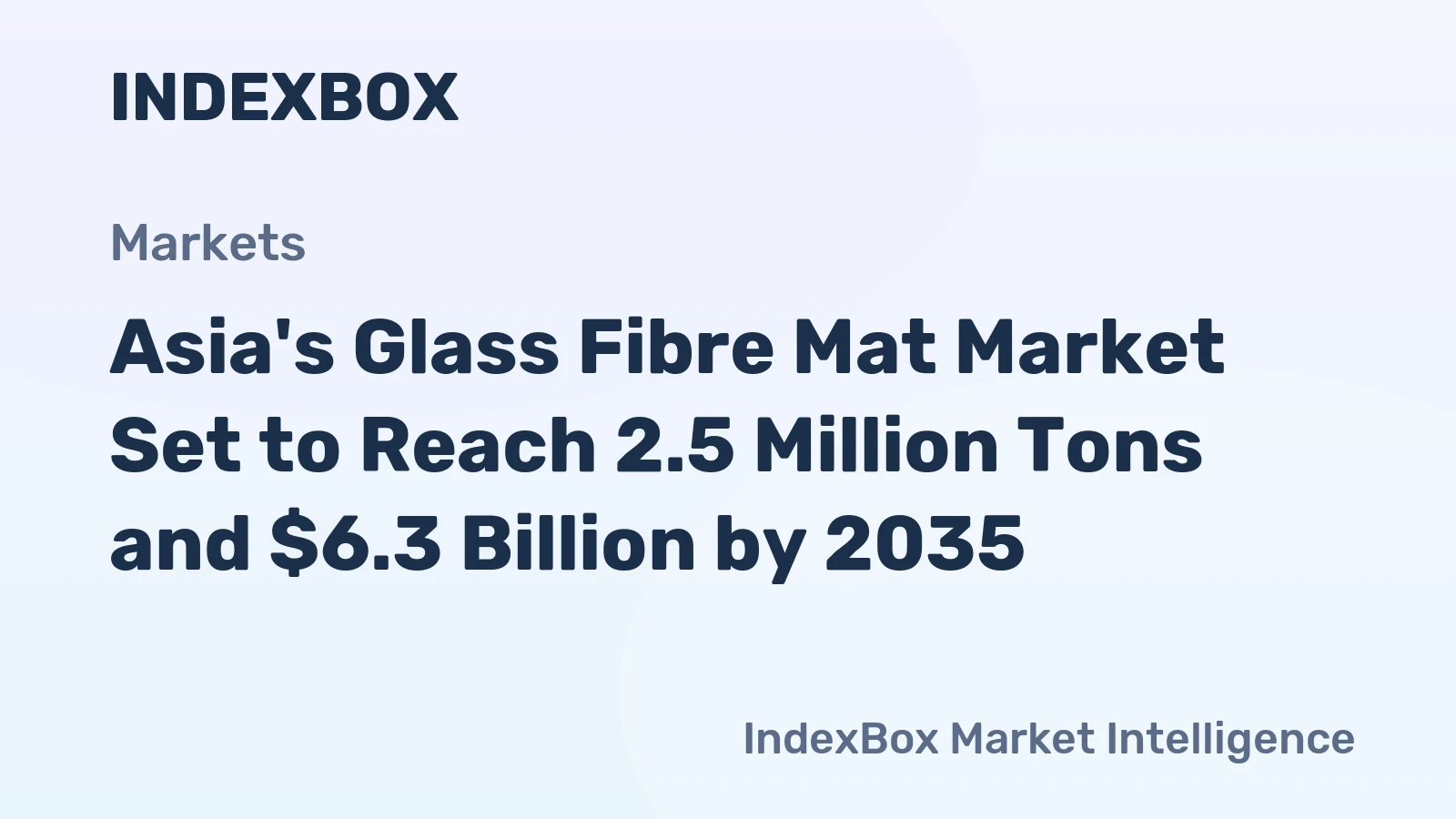 Asia's Glass Fibre Mat Market Set to Reach 2.5 Million Tons and $6.3 Billion by 2035