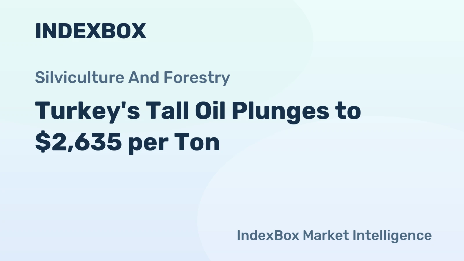 Turkey's Tall Oil Plunges to $2,635 per Ton