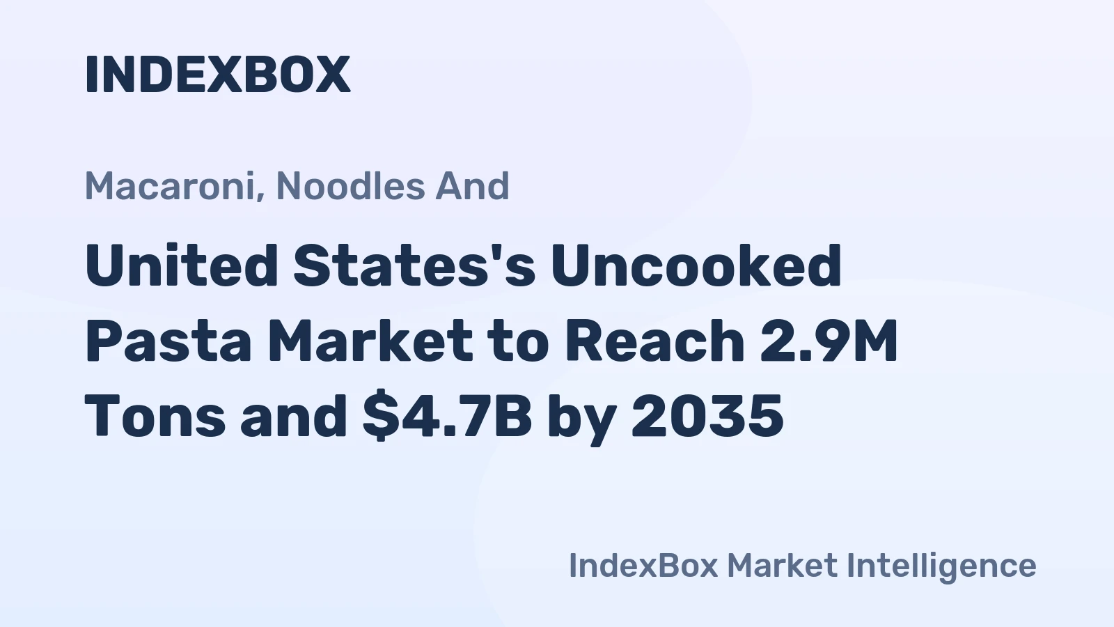 United States's Uncooked Pasta Market to Reach 2.9M Tons and $4.7B by 2035
