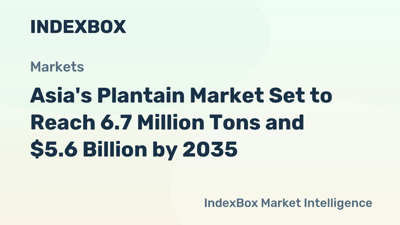 Asia's Plantain Market Set to Reach 6.7 Million Tons and $5.6 Billion by 2035