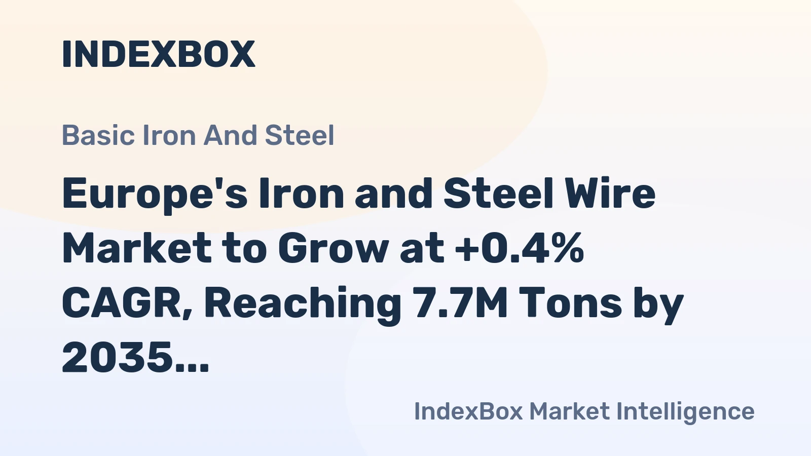Europe's Iron and Steel Wire Market to Grow at +0.4% CAGR, Reaching 7.7M Tons by 2035