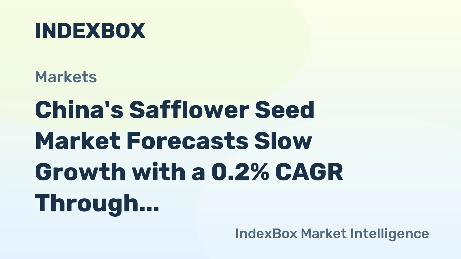 China's Safflower Seed Market Forecasts Slow Growth with a 0.2% CAGR Through 2035