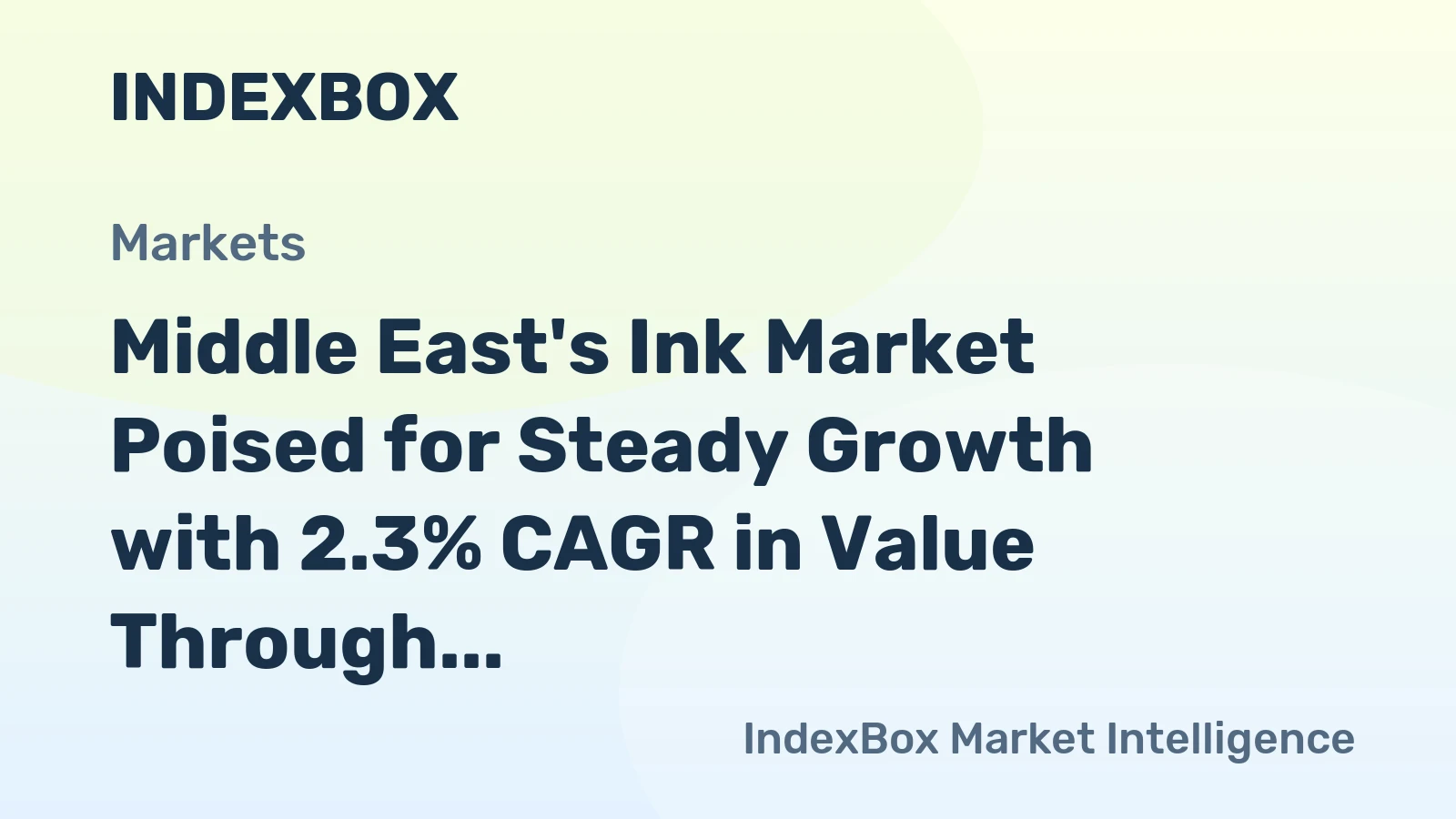 Middle East's Ink Market Poised for Steady Growth with 2.3% CAGR in Value Through 2035