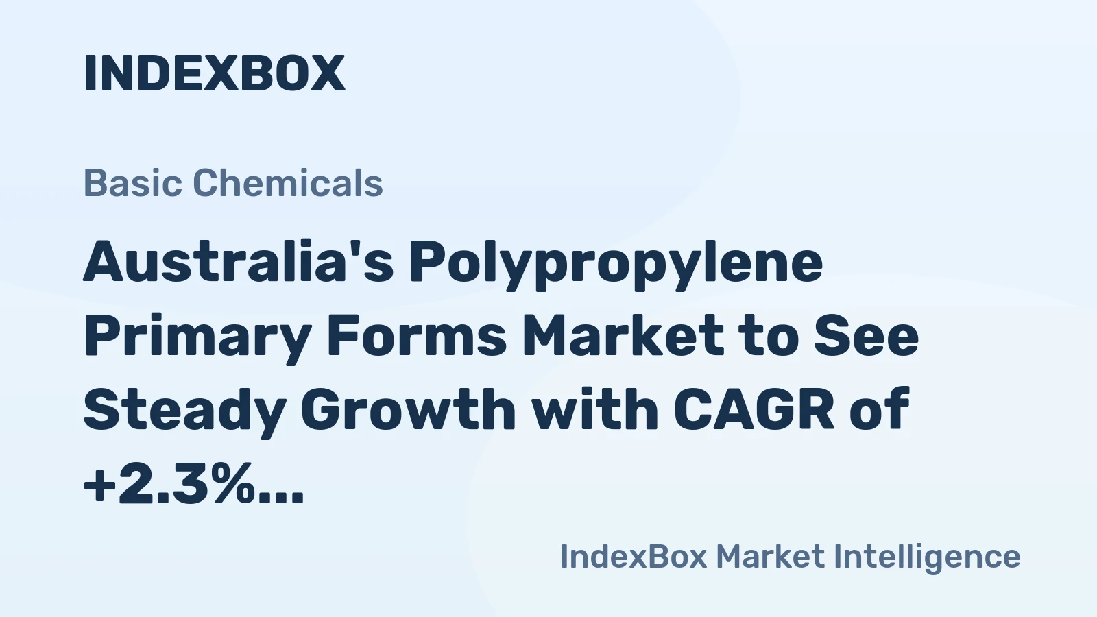 Australia's Polypropylene Primary Forms Market to See Steady Growth with CAGR of +2.3%