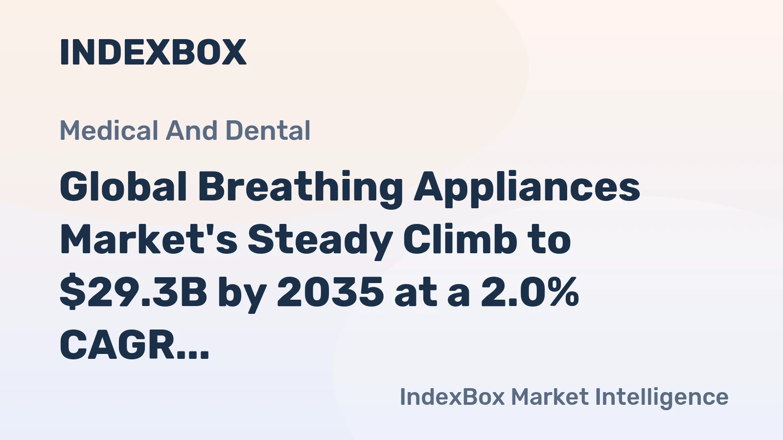 Global Breathing Appliances Market's Steady Climb to $29.3B by 2035 at a 2.0% CAGR