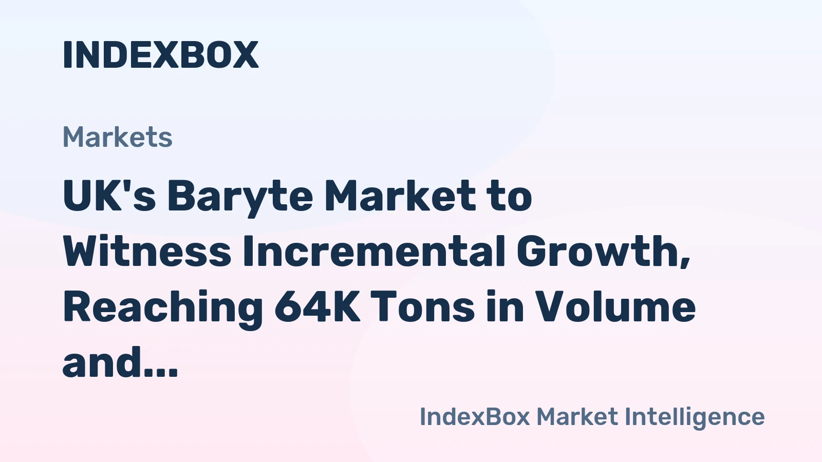UK's Baryte Market to Witness Incremental Growth, Reaching 64K Tons in Volume and $25M in Value by 2035