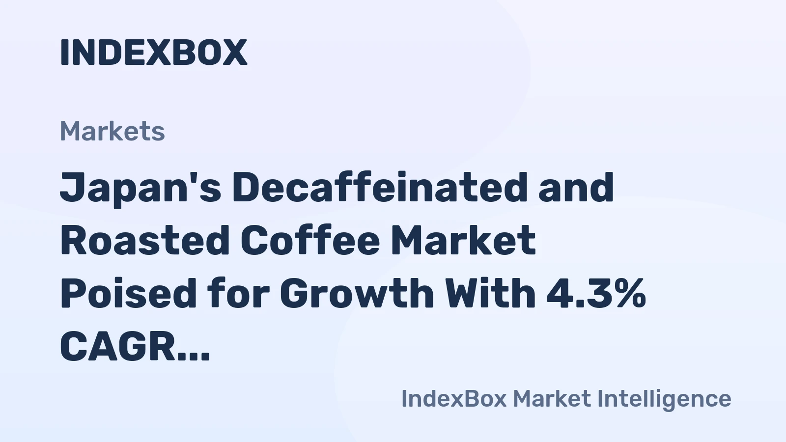 Japan's Decaffeinated and Roasted Coffee Market Poised for Growth With 4.3% CAGR in Value