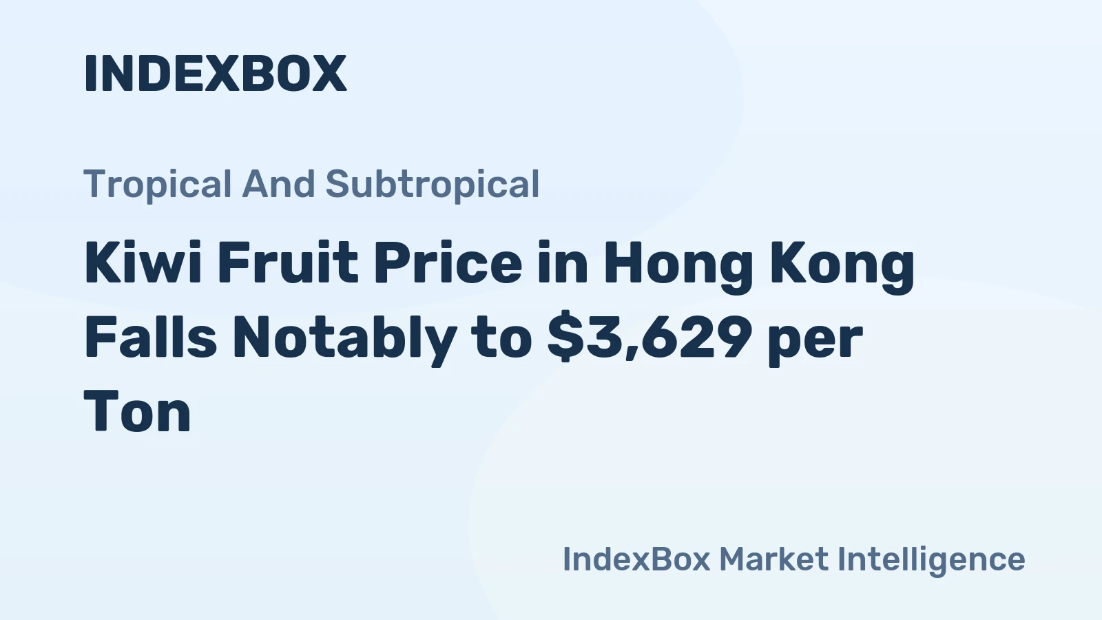 Kiwi Fruit Price in Hong Kong Falls Notably to $3,629 per Ton