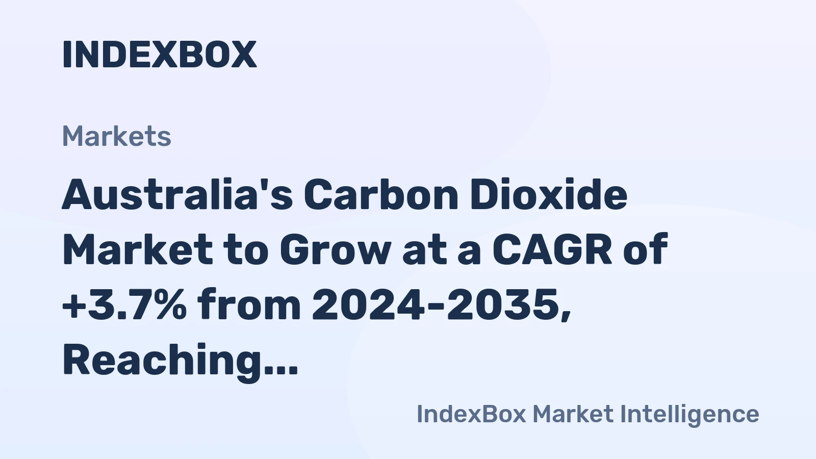 Australia's Carbon Dioxide Market to Grow at a CAGR of +3.7% from 2024-2035, Reaching $647M by 2035