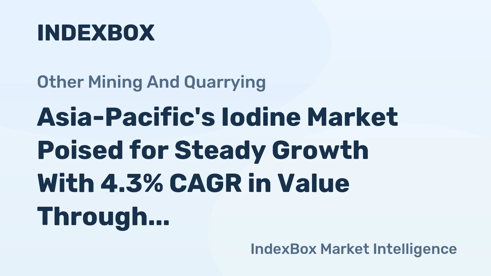 Asia-Pacific's Iodine Market Poised for Steady Growth With 4.3% CAGR in Value Through 2035