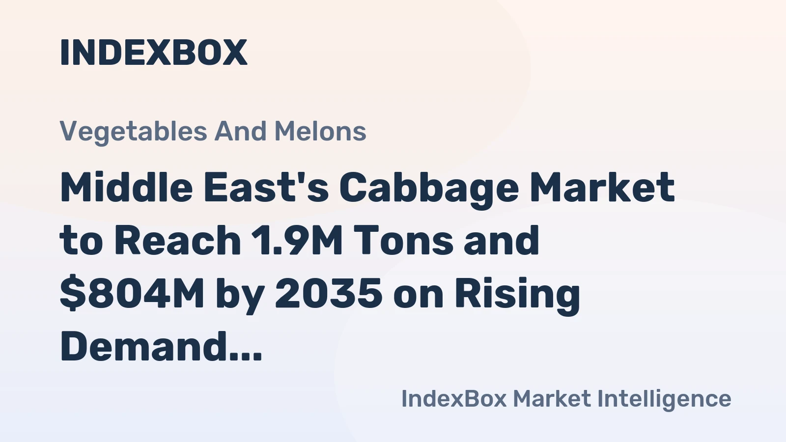 Middle East's Cabbage Market to Reach 1.9M Tons and $804M by 2035 on Rising Demand