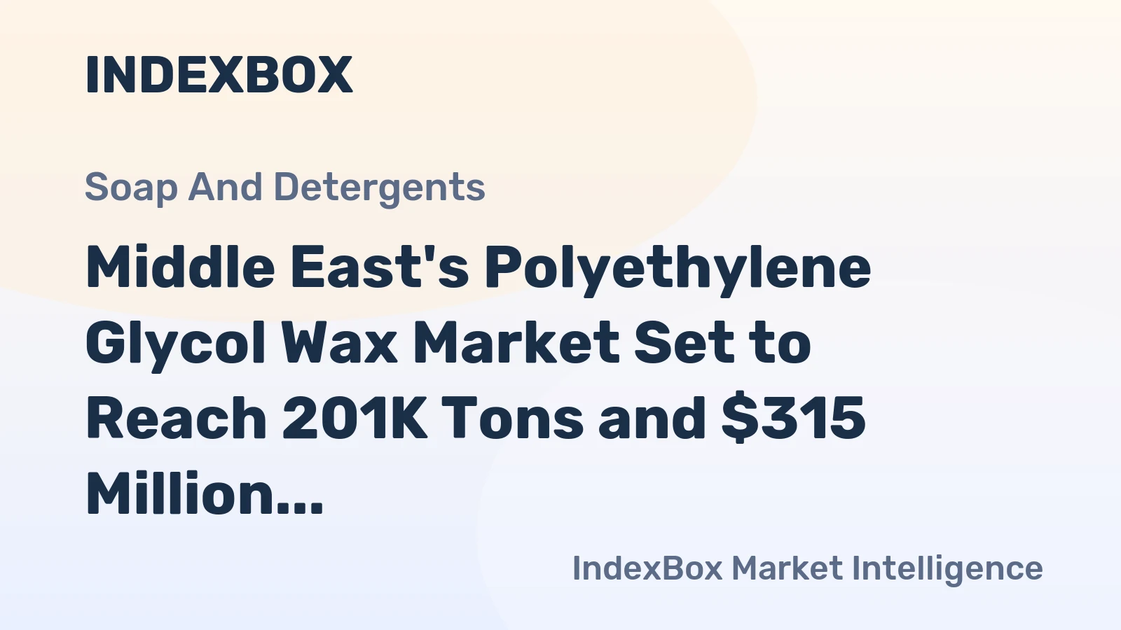 Middle East's Polyethylene Glycol Wax Market Set to Reach 201K Tons and $315 Million