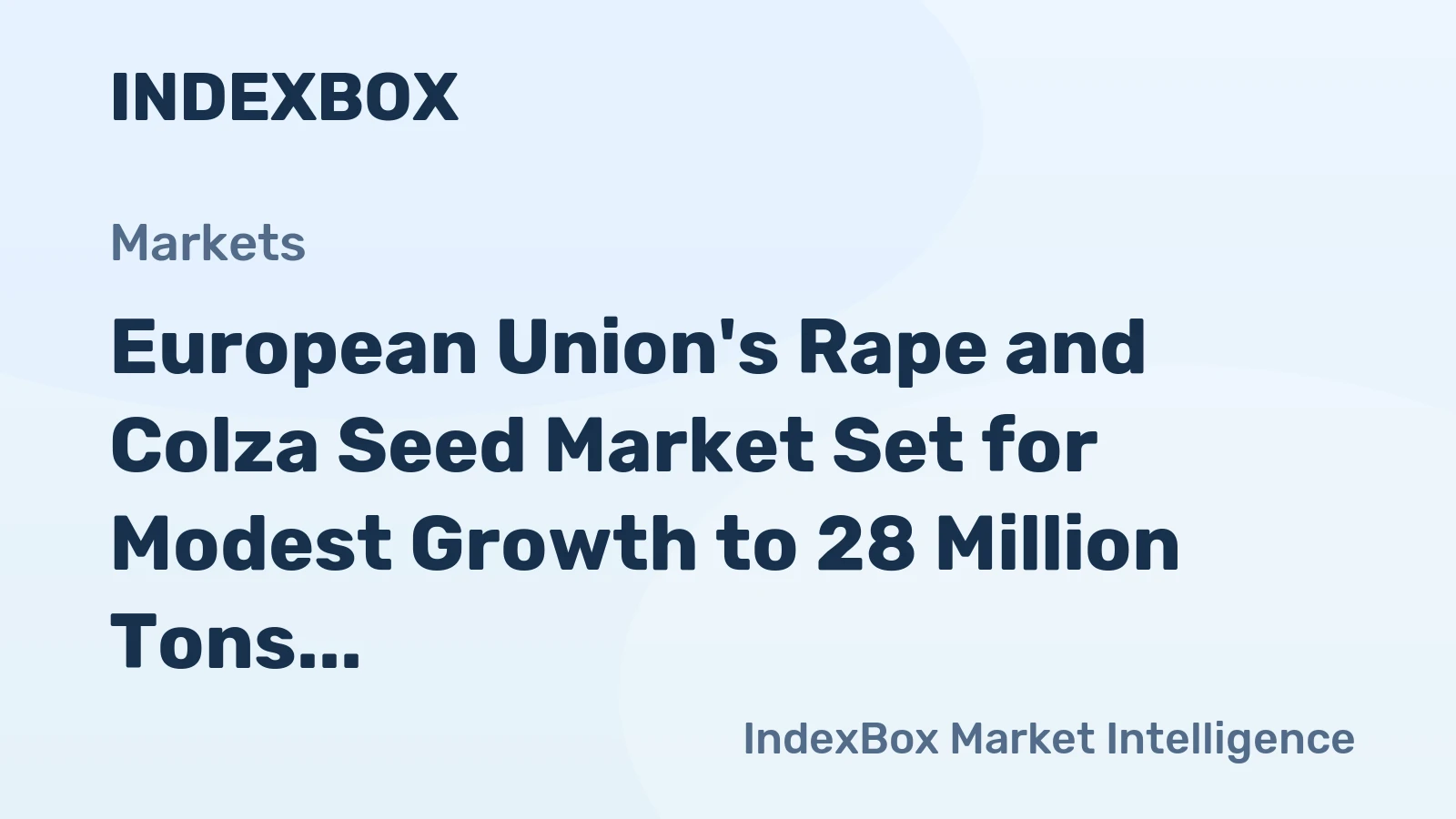European Union's Rape and Colza Seed Market Set for Modest Growth to 28 Million Tons in Volume and $18.8 Billion in Value by 2035
