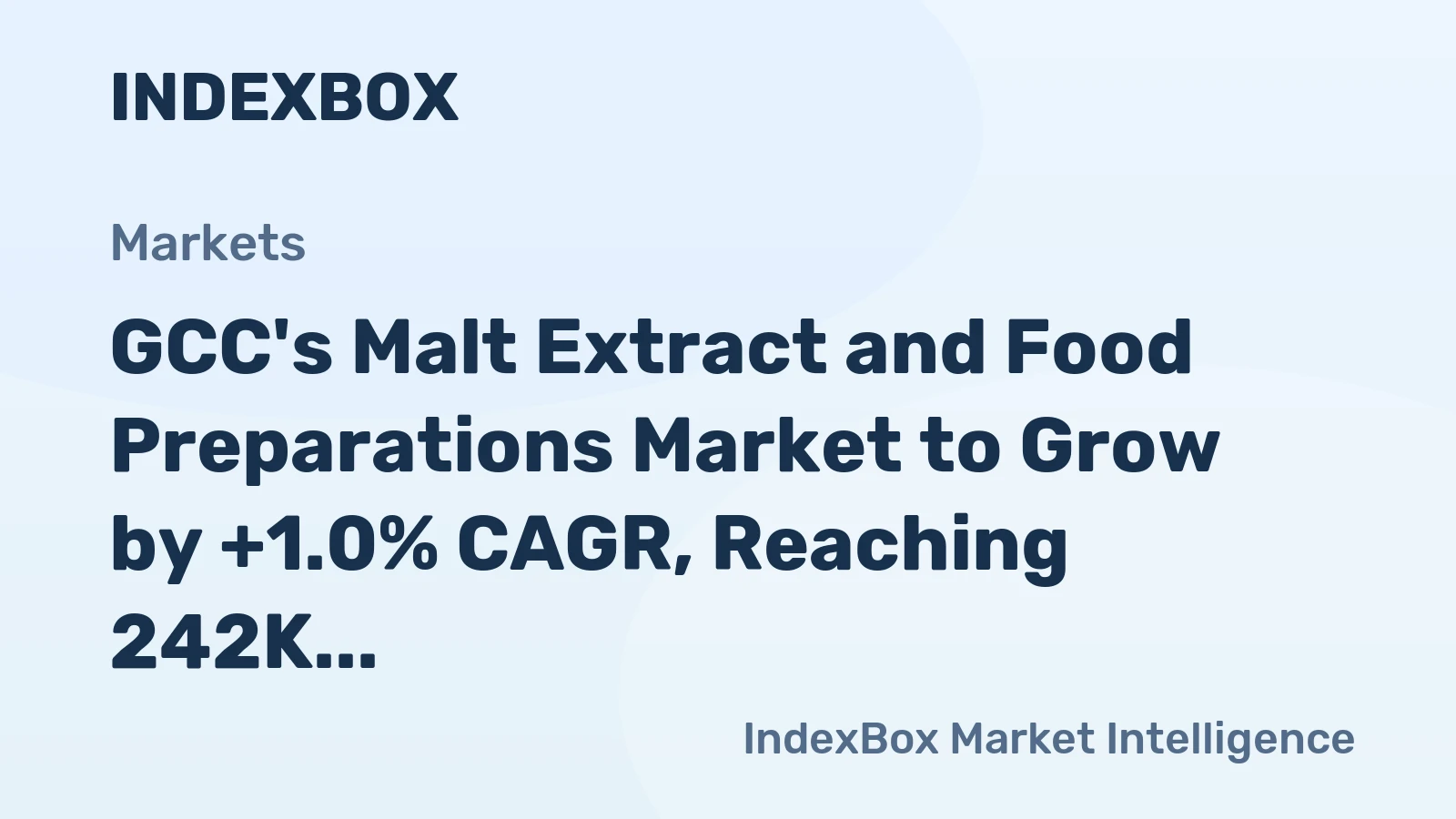 GCC's Malt Extract and Food Preparations Market to Grow by +1.0% CAGR, Reaching 242K Tons by 2035