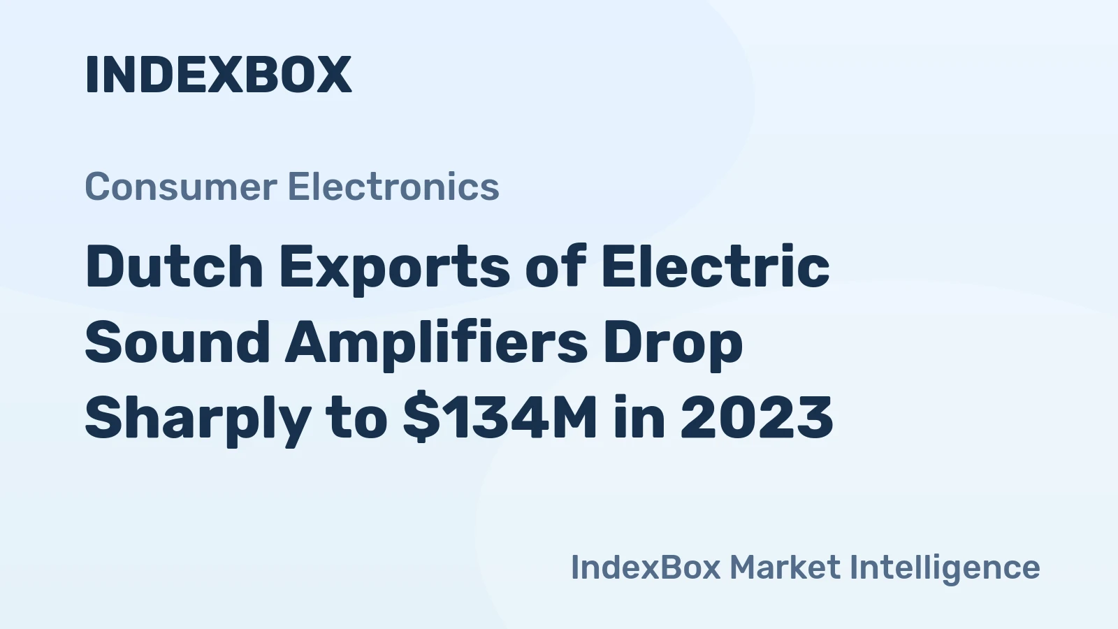 Dutch Exports of Electric Sound Amplifiers Drop Sharply to $134M in 2023