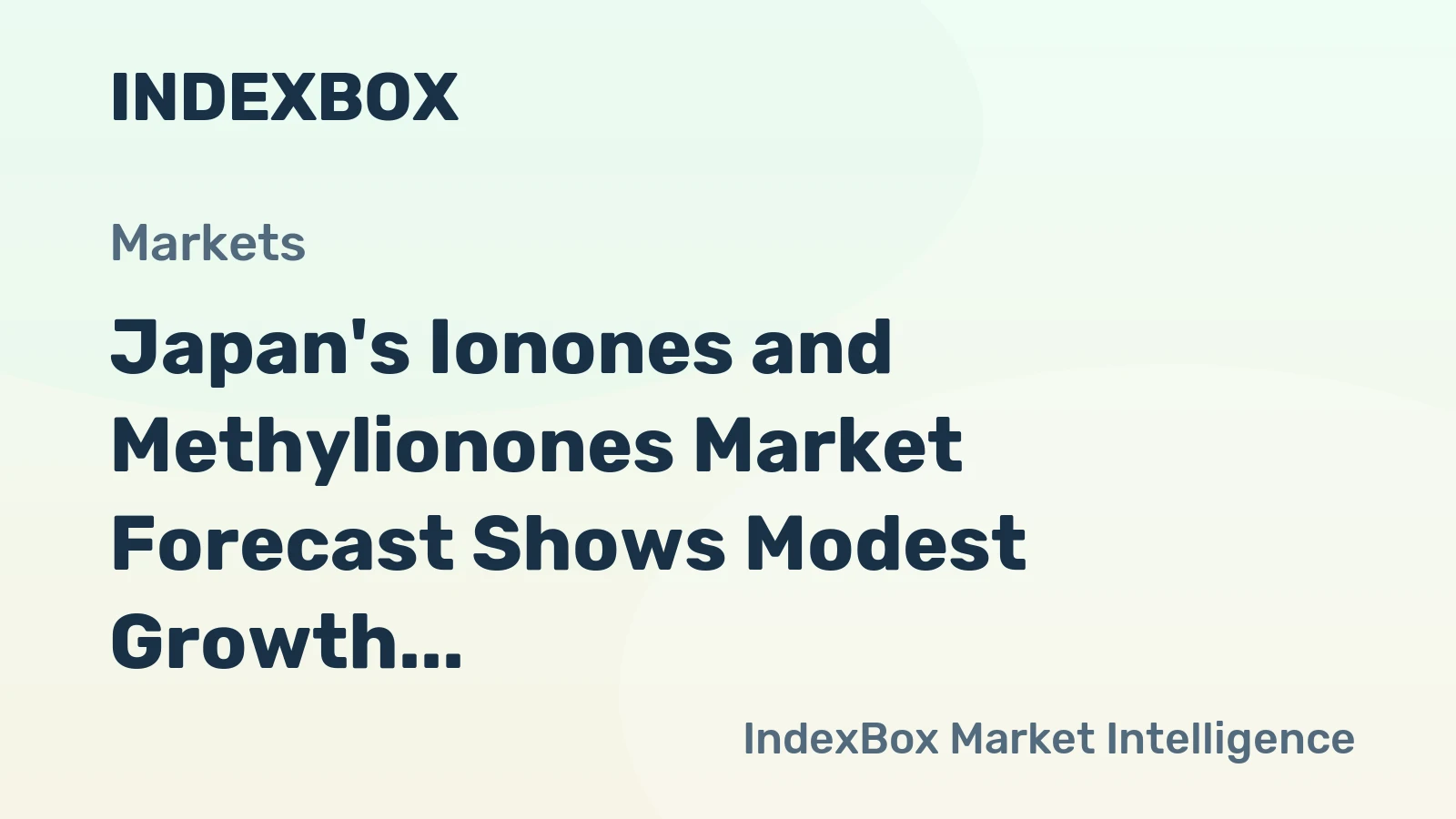 Japan's Ionones and Methylionones Market Forecast Shows Modest Growth With a +0.8% Value CAGR