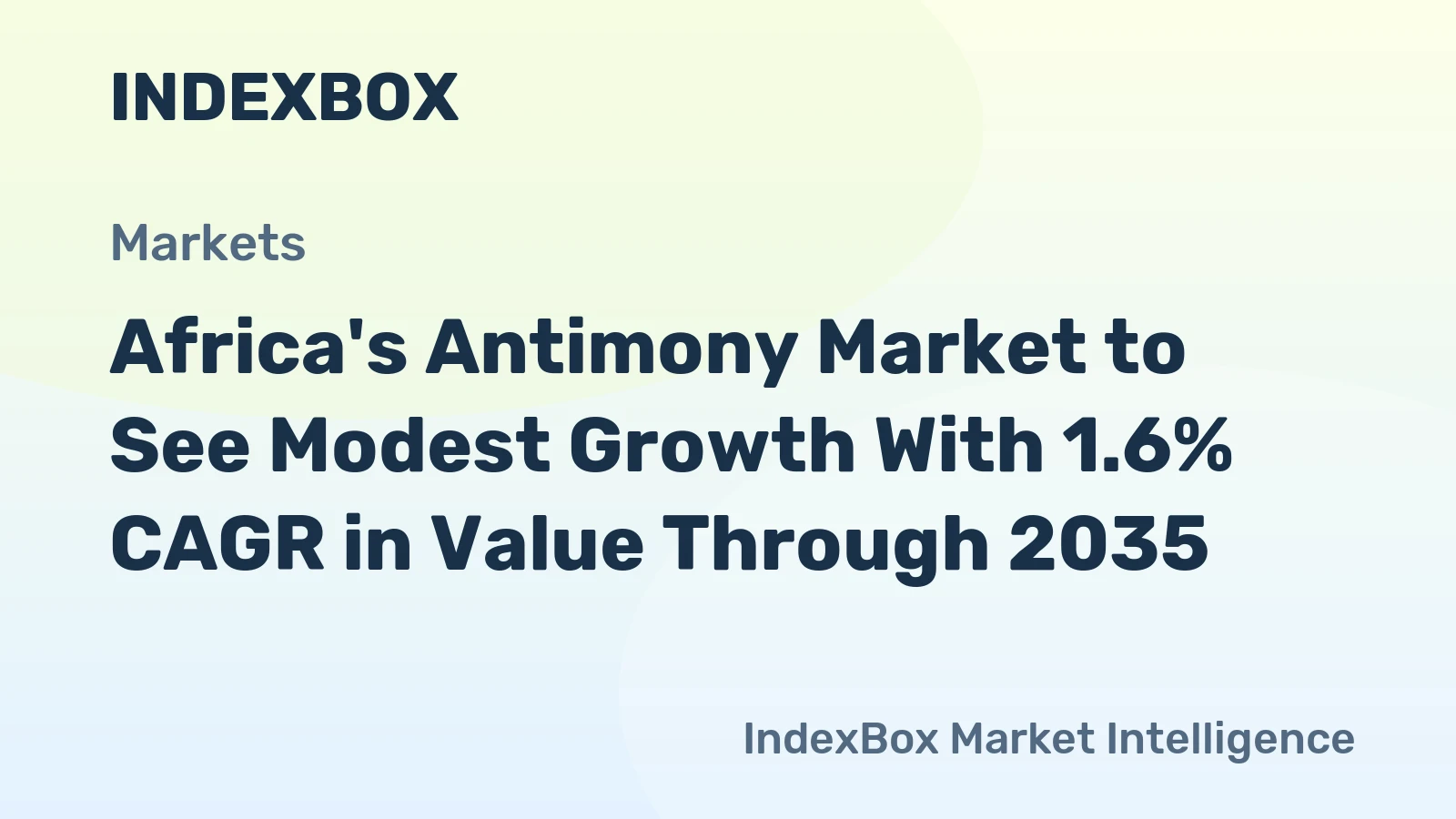 Africa's Antimony Market to See Modest Growth With 1.6% CAGR in Value Through 2035