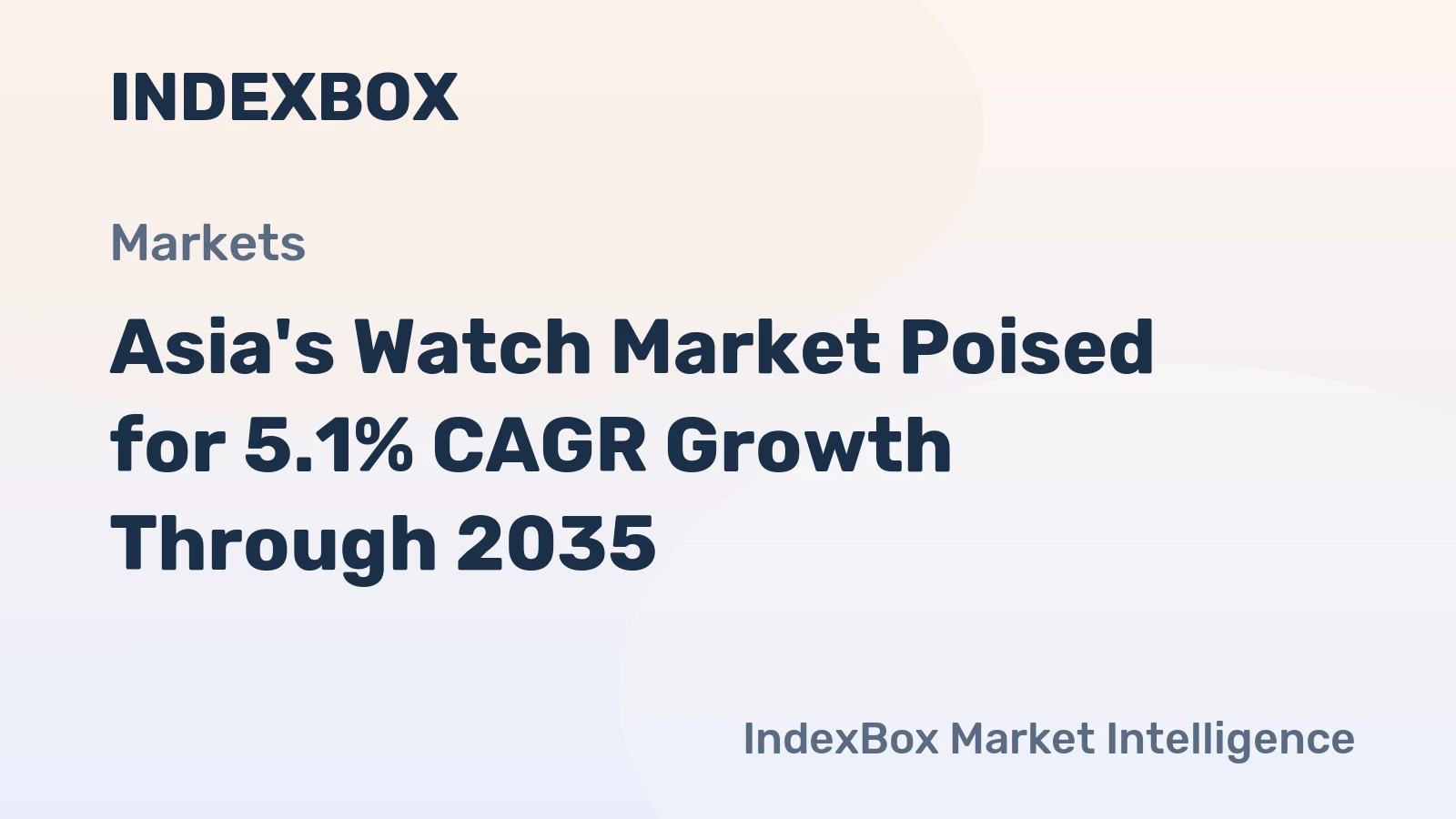 Asia's Watch Market Poised for 5.1% CAGR Growth Through 2035