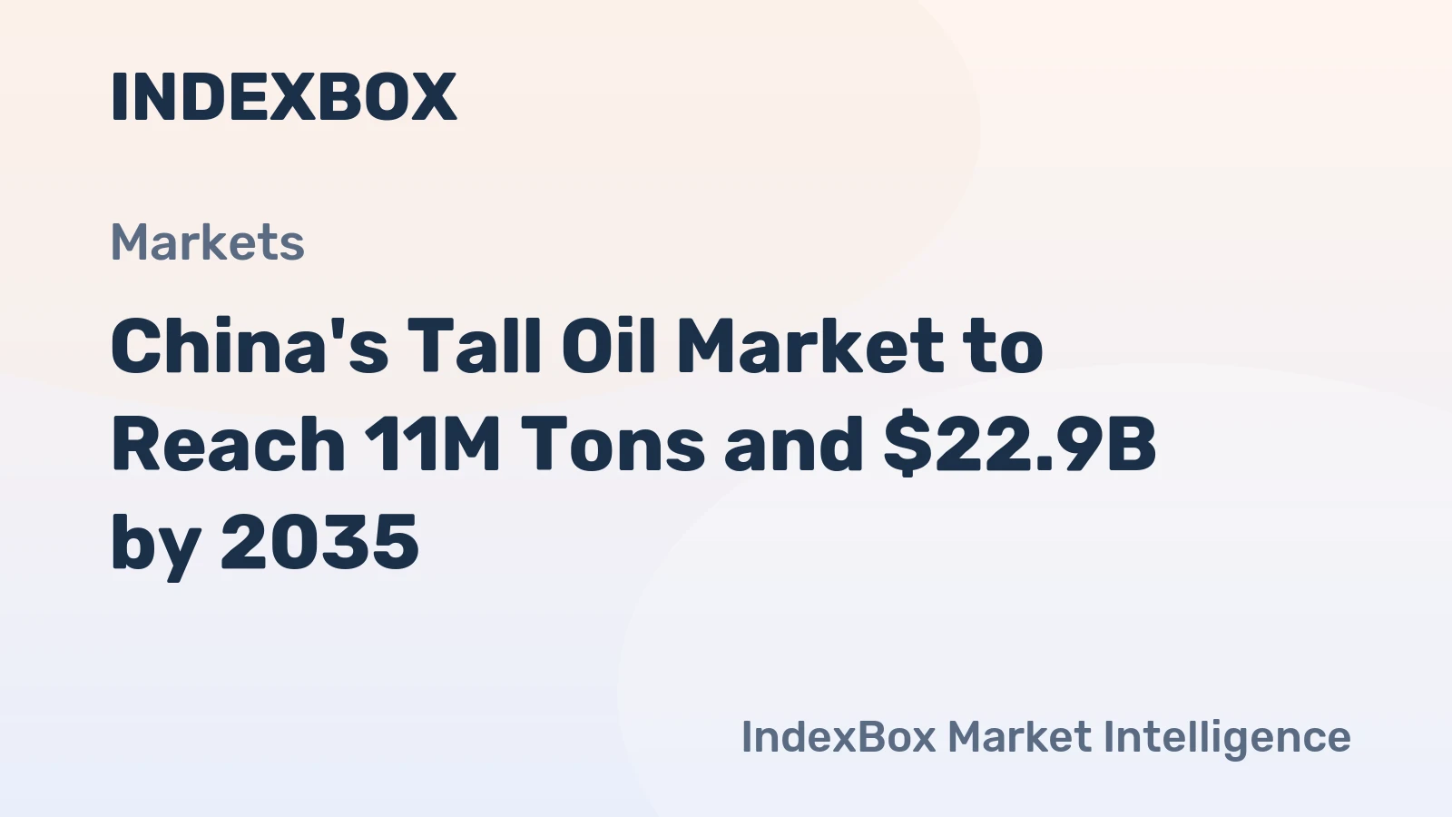 China's Tall Oil Market to Reach 11M Tons and $22.9B by 2035
