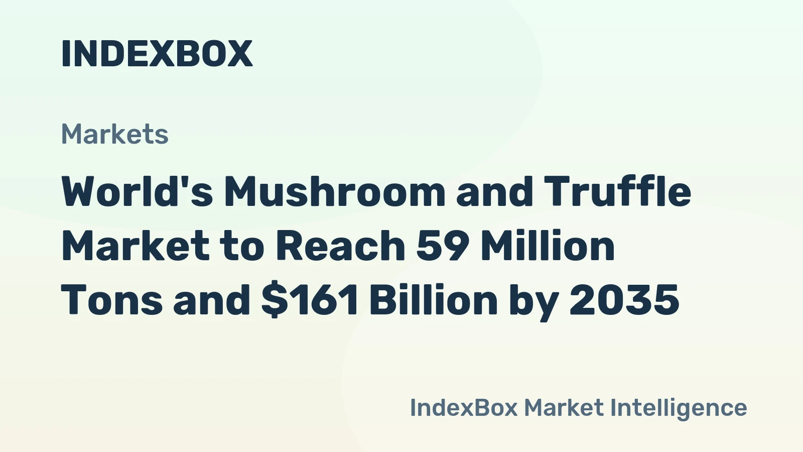 World's Mushroom and Truffle Market to Reach 59 Million Tons and $161 Billion by 2035