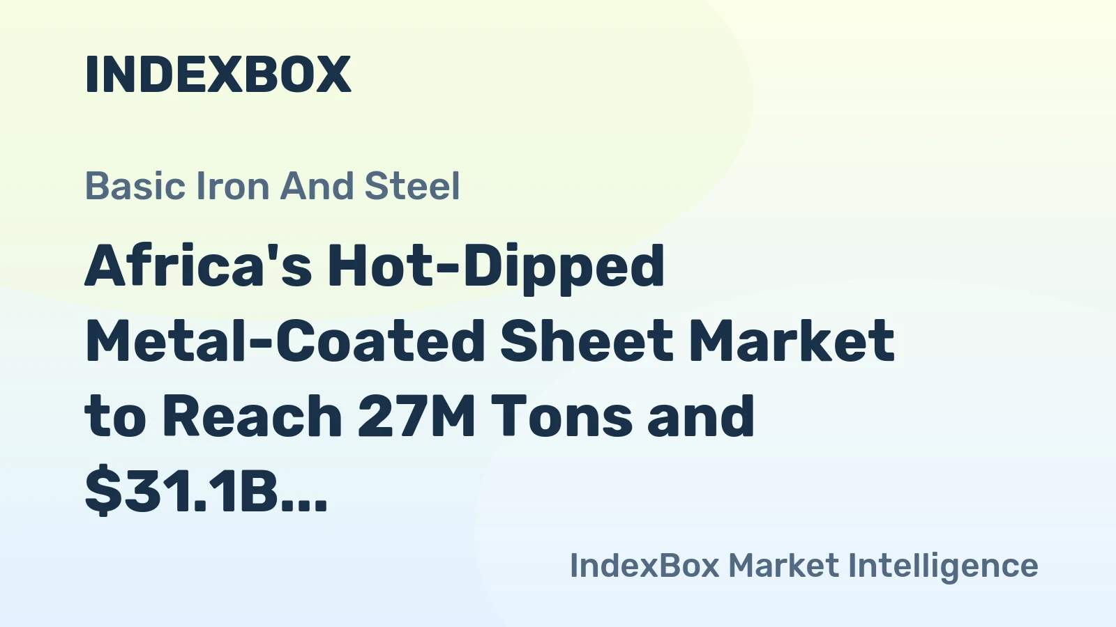 Africa's Hot-Dipped Metal-Coated Sheet Market to Reach 27M Tons and $31.1B by 2035