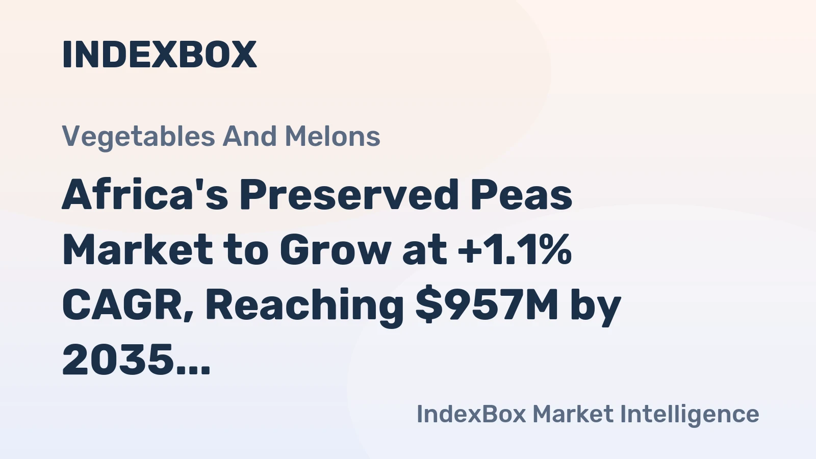 Africa's Preserved Peas Market to Grow at +1.1% CAGR, Reaching $957M by 2035