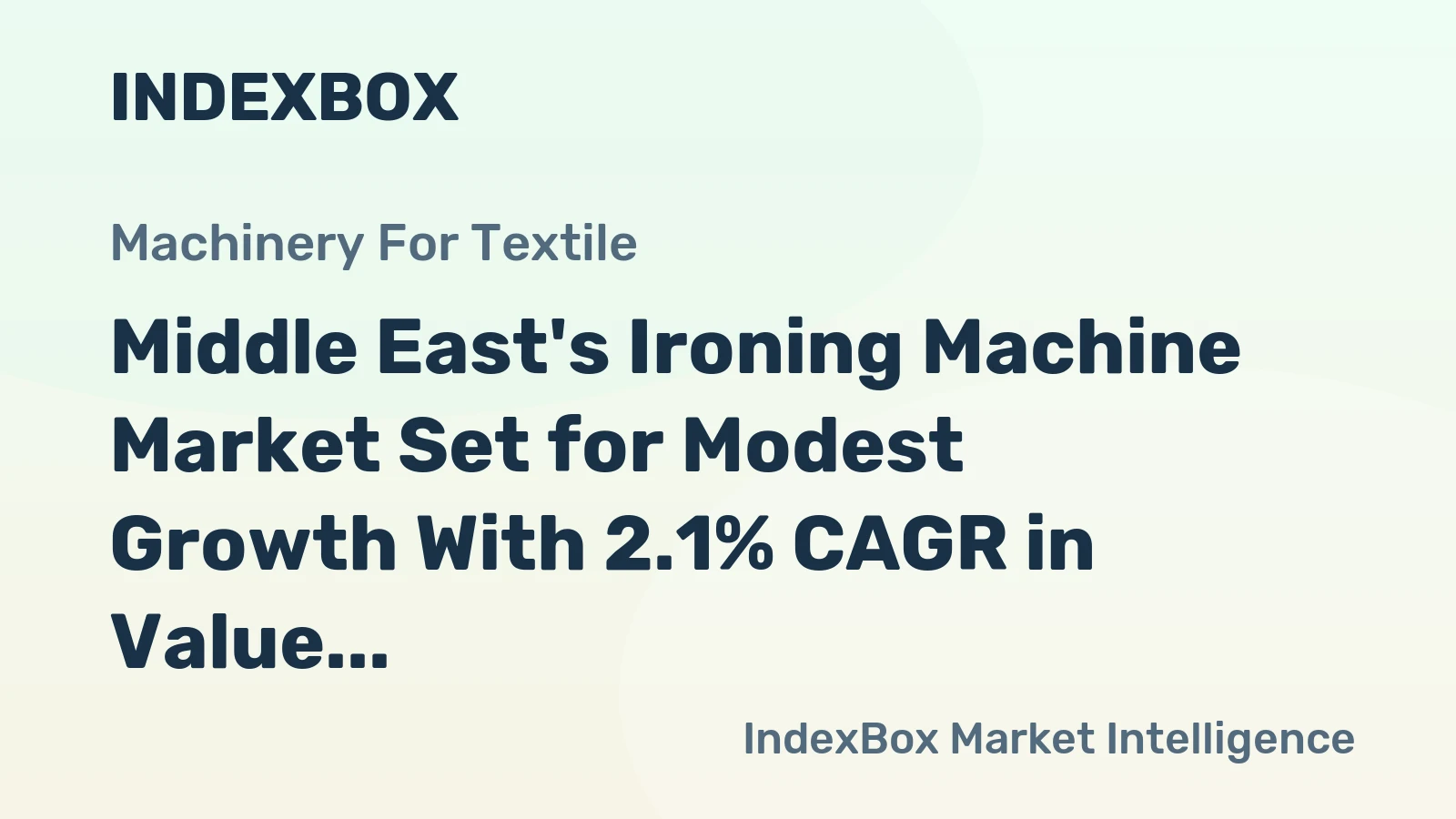 Middle East's Ironing Machine Market Set for Modest Growth With 2.1% CAGR in Value Terms