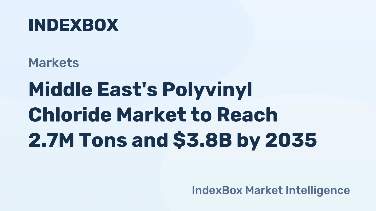 Middle East's Polyvinyl Chloride Market to Reach 2.7M Tons and $3.8B by 2035