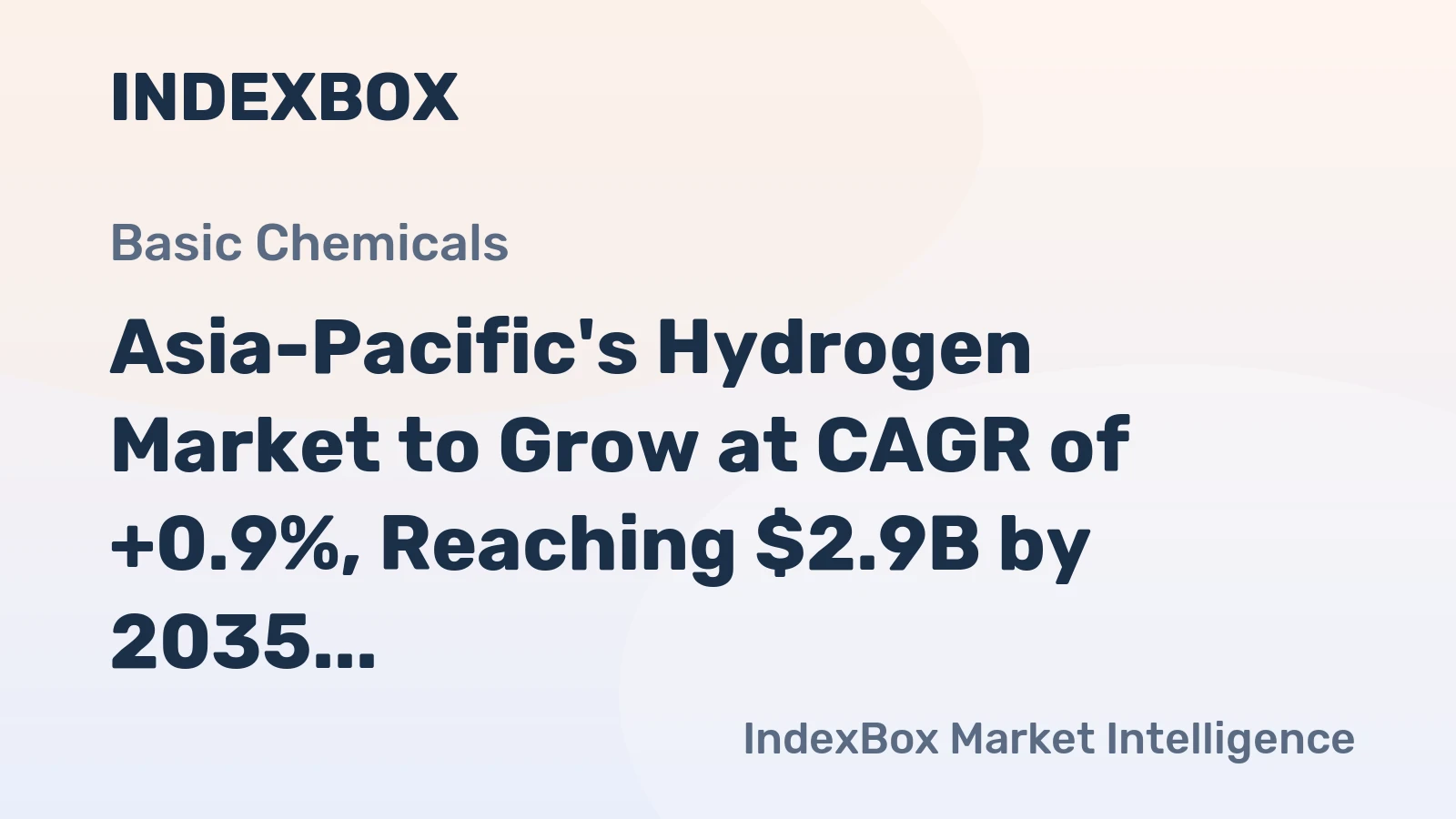 Asia-Pacific's Hydrogen Market to Grow at CAGR of +0.9%, Reaching $2.9B by 2035