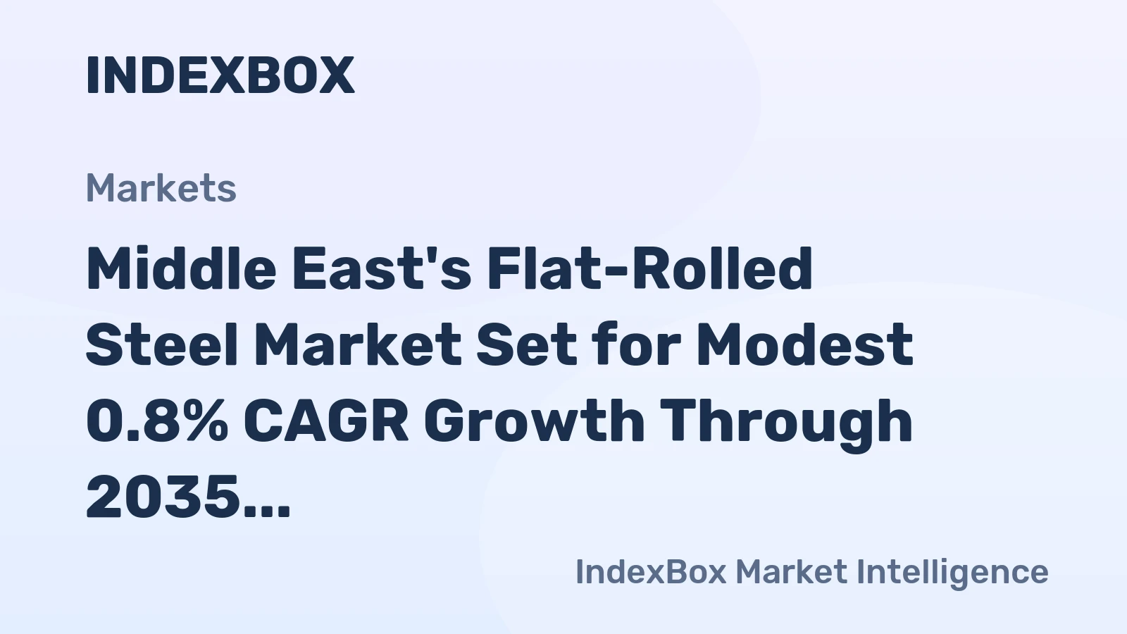 Middle East's Flat-Rolled Steel Market Set for Modest 0.8% CAGR Growth Through 2035