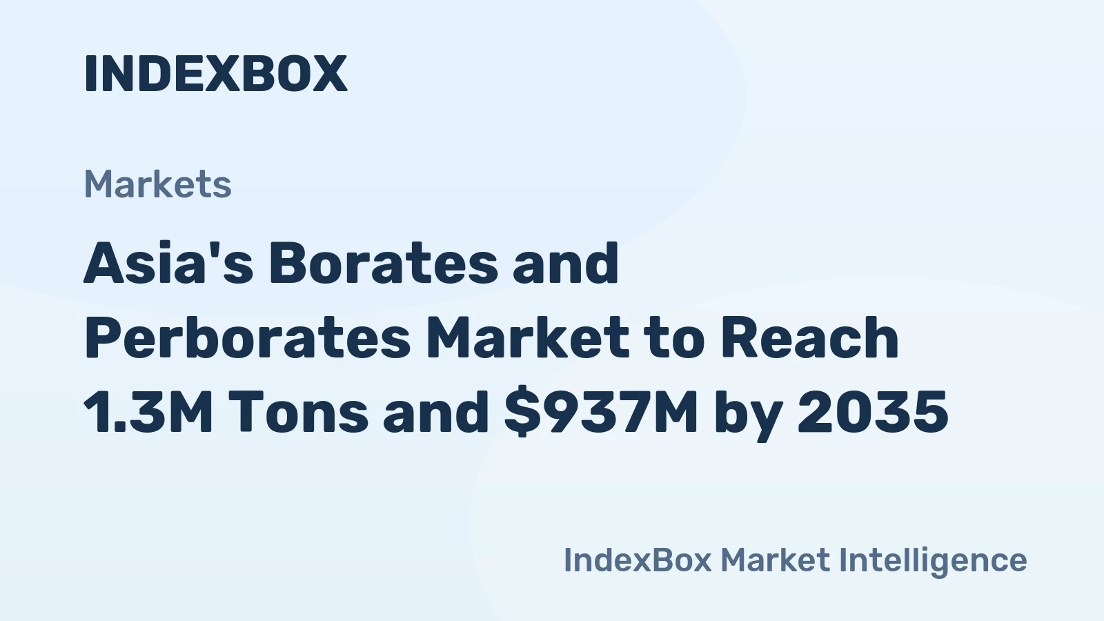 Asia's Borates and Perborates Market to Reach 1.3M Tons and $937M by 2035
